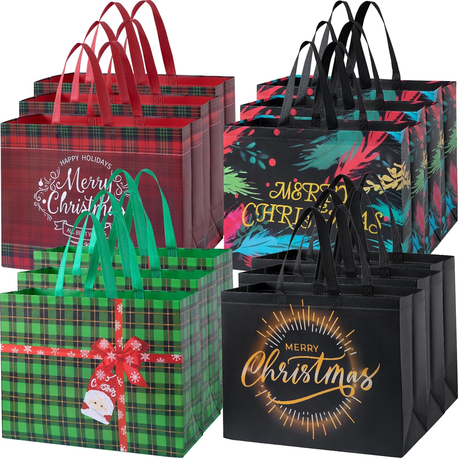 12Pcs Extra Large Christmas Bags, With Handles Gift Bags Reusable ...