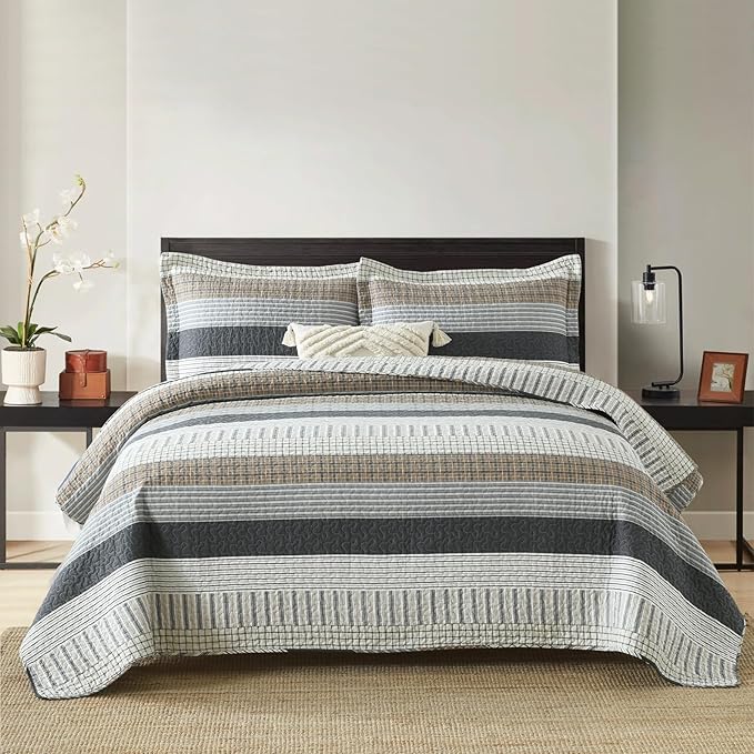 Amazon.com: Uniclinens 100% Cotton Quilt Set Queen Size, Queen Quilt ...