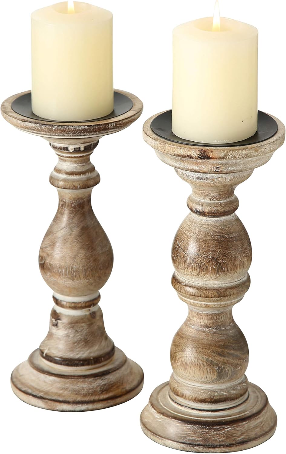 Amazon.com: Rustic Stockbridge Wooden Candle Holders, Set of 2, Spiked ...