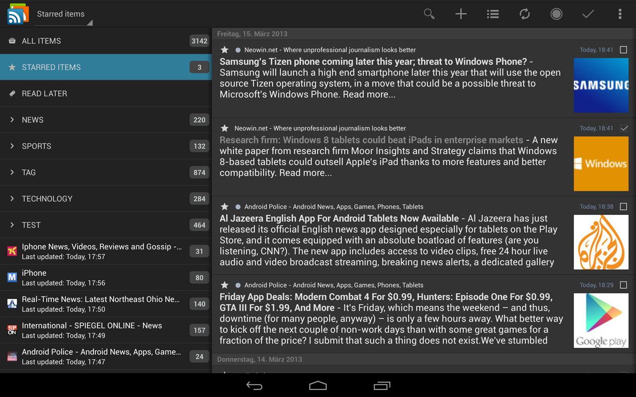gReader | Feedly | The Old Reader | RSS | News - App on Amazon Appstore