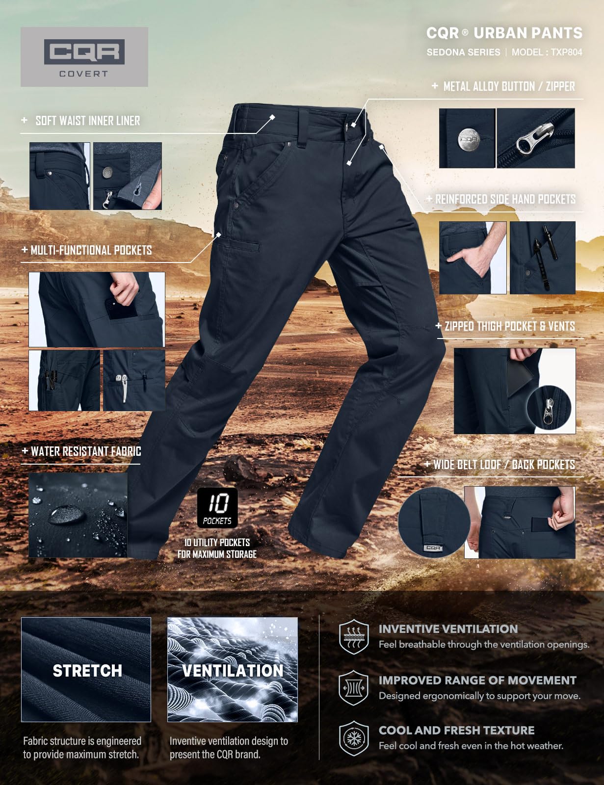Snapklik.com : Mens Vent Stretch Pants, Quick Dry Lightweight Casual ...