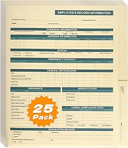 25 Pack Employee Personnel File Folders for Keep Employee Records in ...