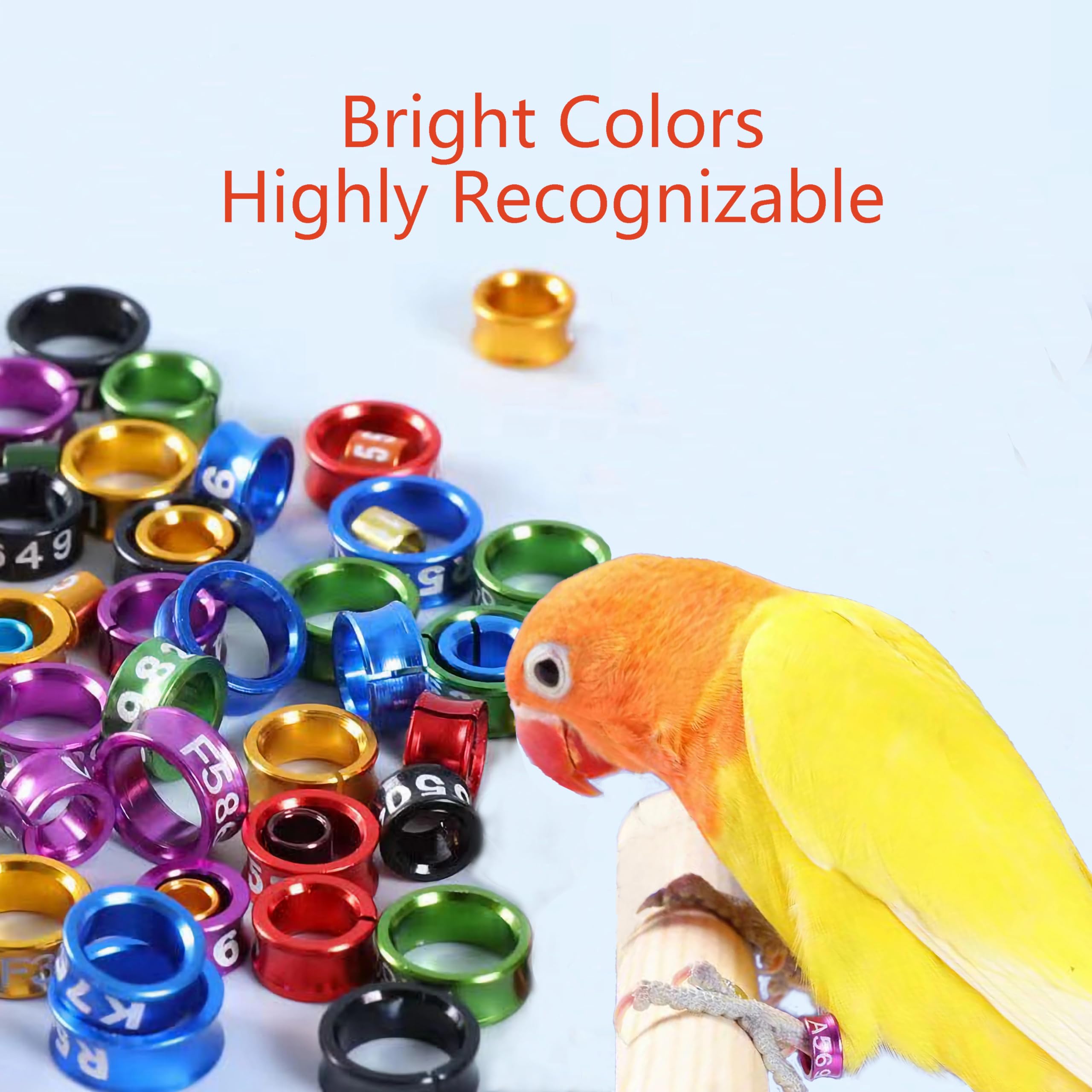 Snapklik.com : Lxooezu 50 Mixed Color Open End Bird Leg Bands, Ultra ...