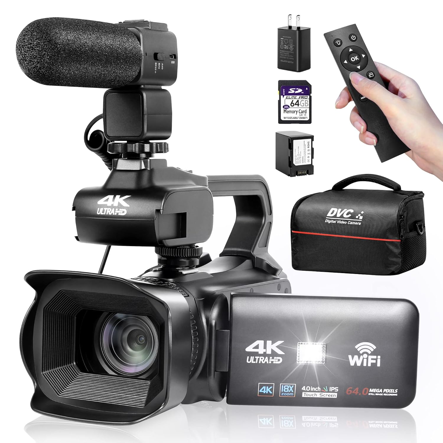 Buy OIEXI 4K UHD Camcorder with 18X Digital Zoom, 64MP Digital Camera ...
