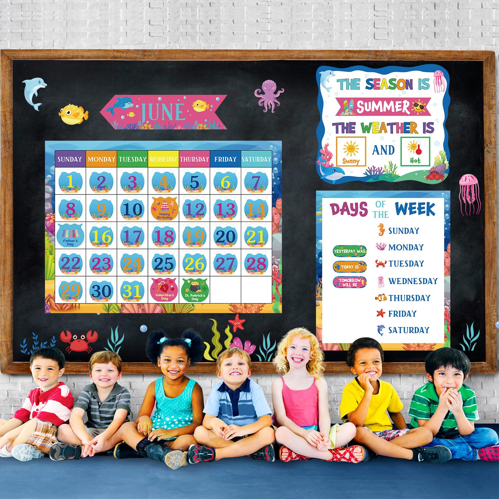 Snapklik.com : Tenare Classroom Calendar Bulletin Board Set, Calendar ...