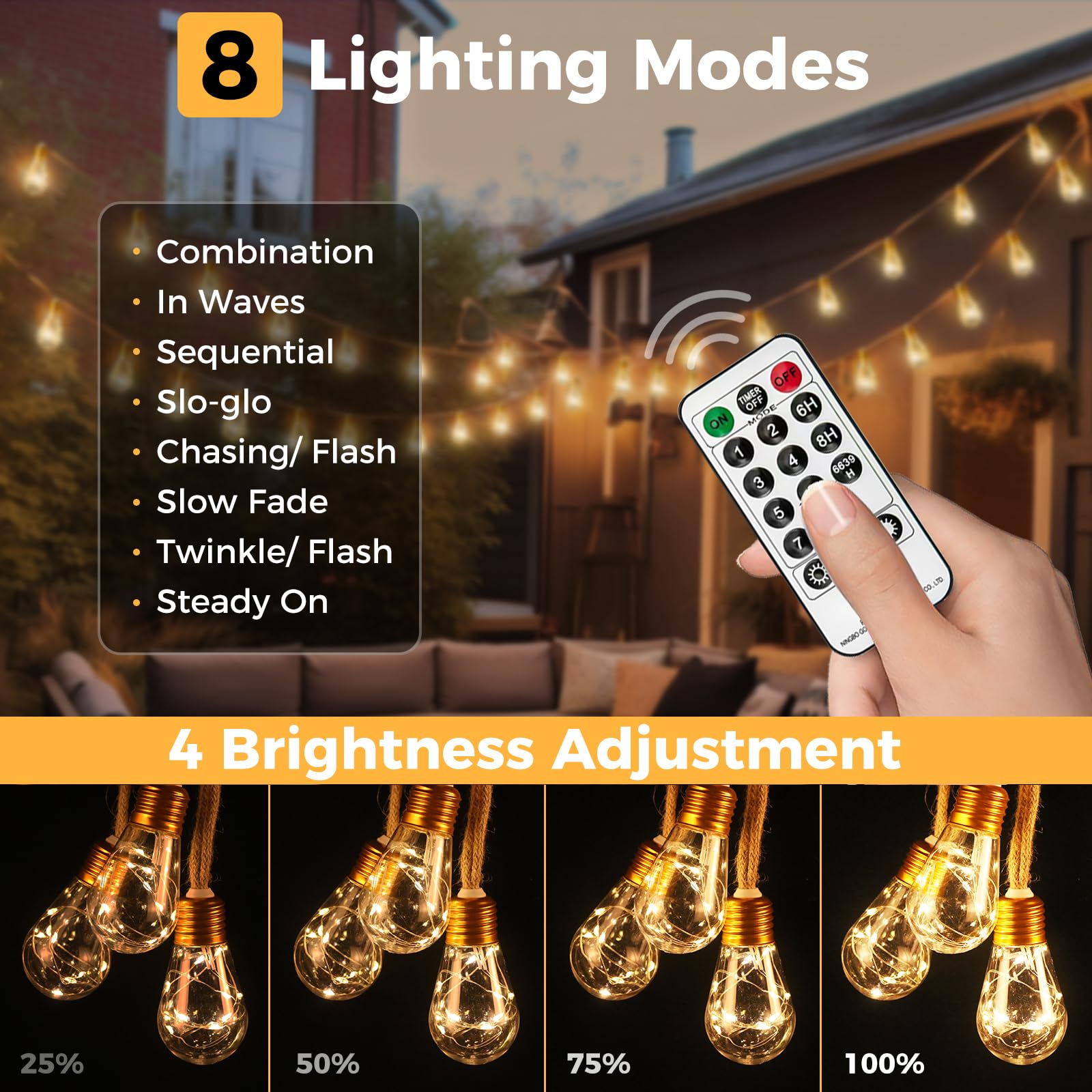 Luces Solares Exterior Luces Solares Para Exterior Btfarm - 8m Con 16 ...