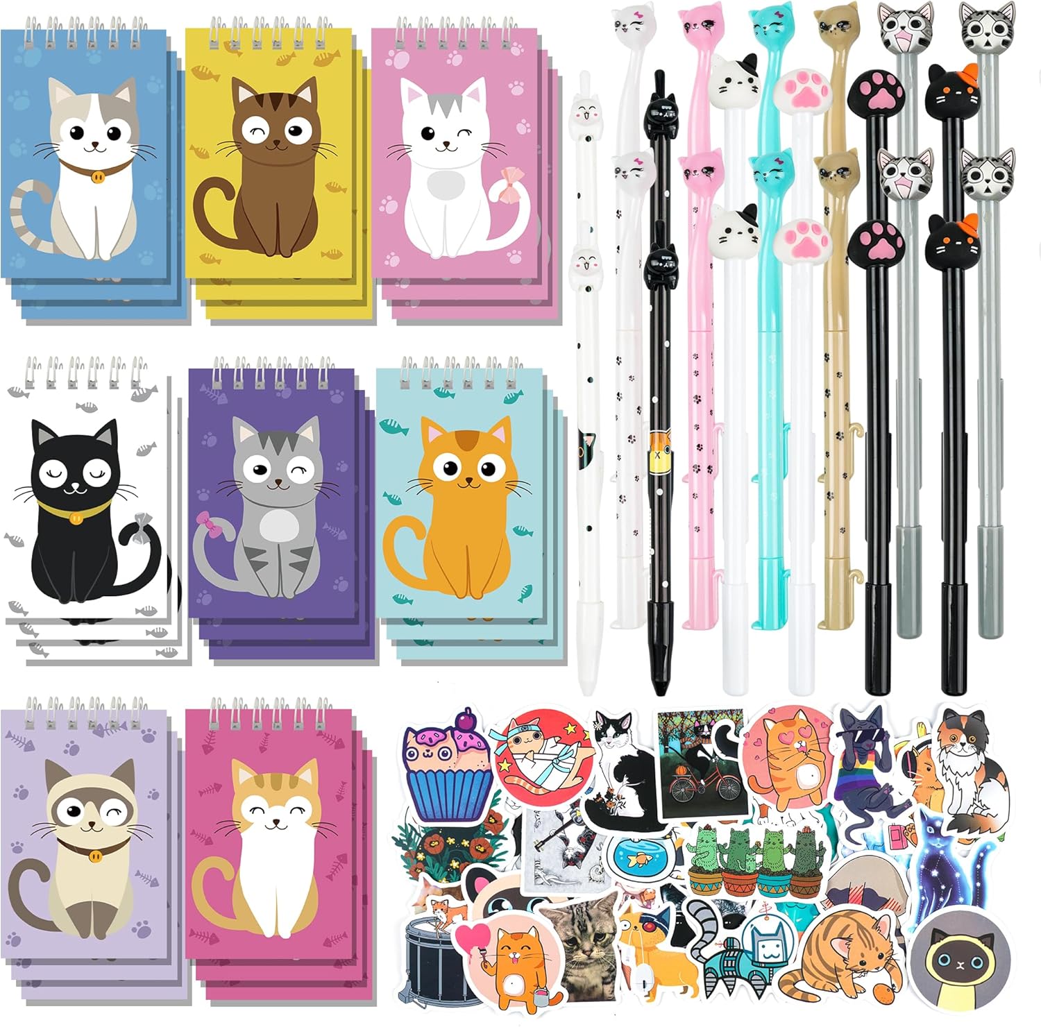 Amazon.com: LiYiQ 148 Pcs Cat Animal Party Favors Bulk Cat Mini Spiral ...