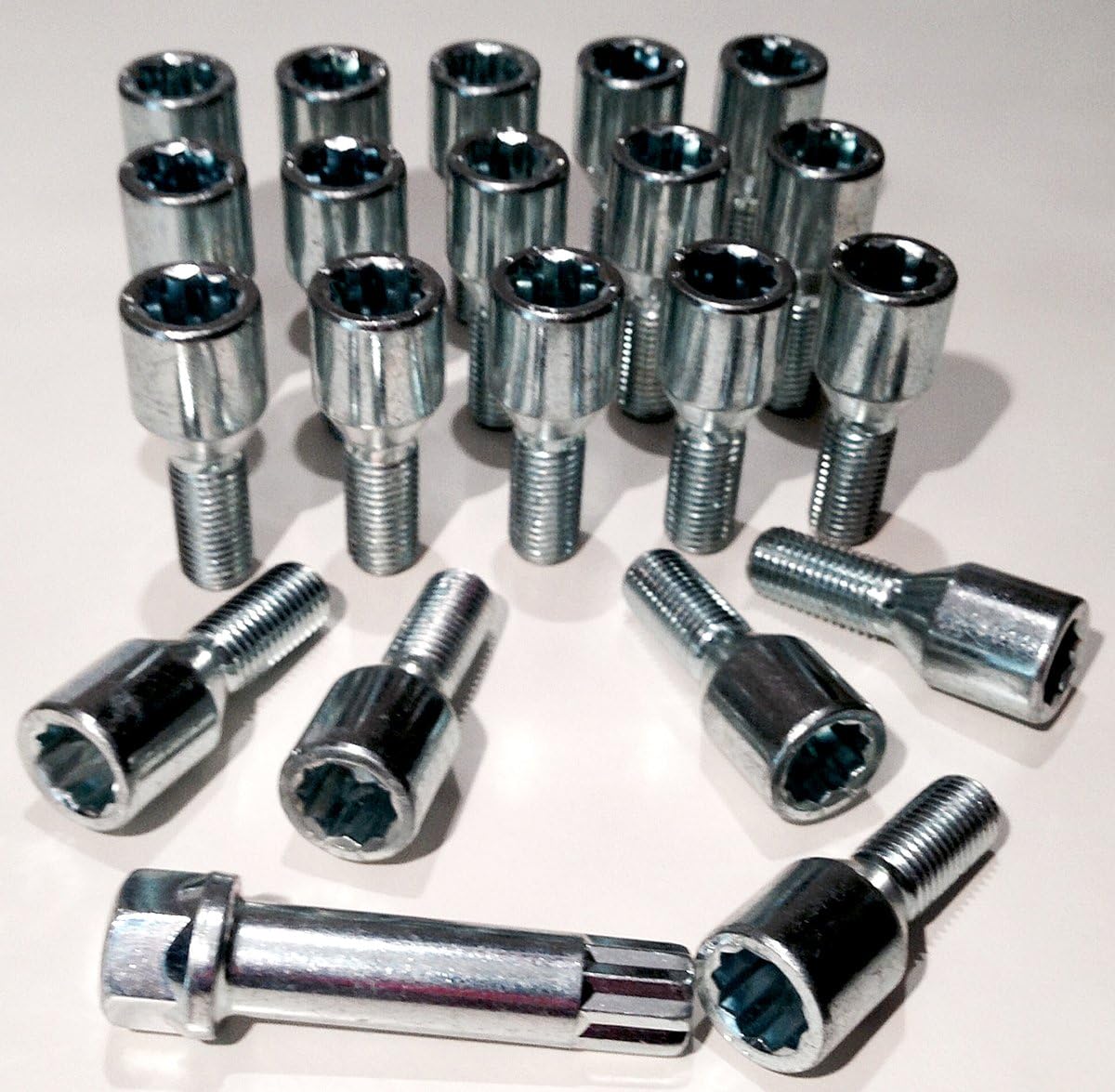 Alloy wheel bolts slim fit Tuner style, Zinc plated M14x1.5 (M14 x 1.5 ...
