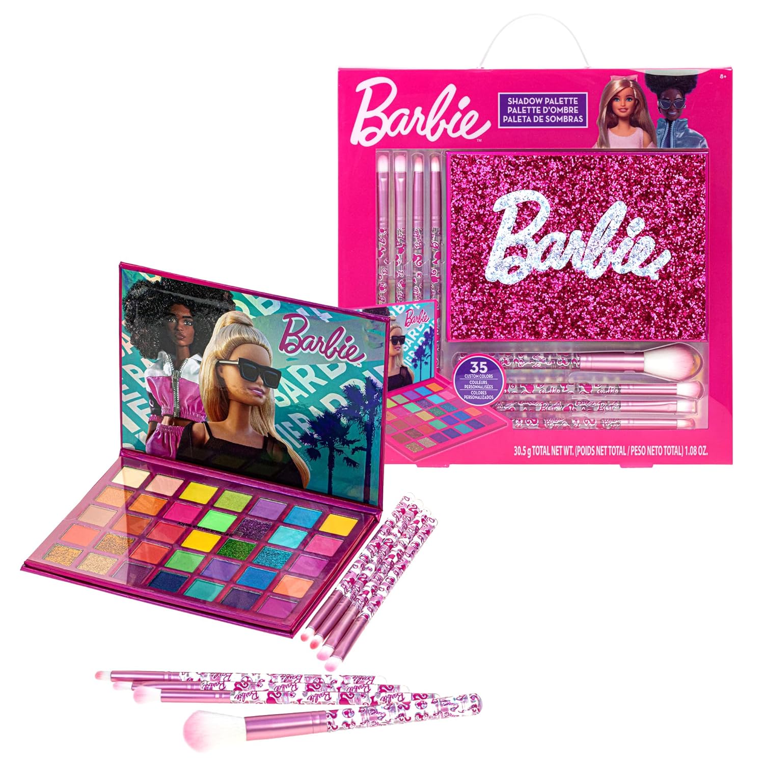 Amazon.com : Townley Girl Barbie 35-Well Eyeshadow Palette, Shimmery ...