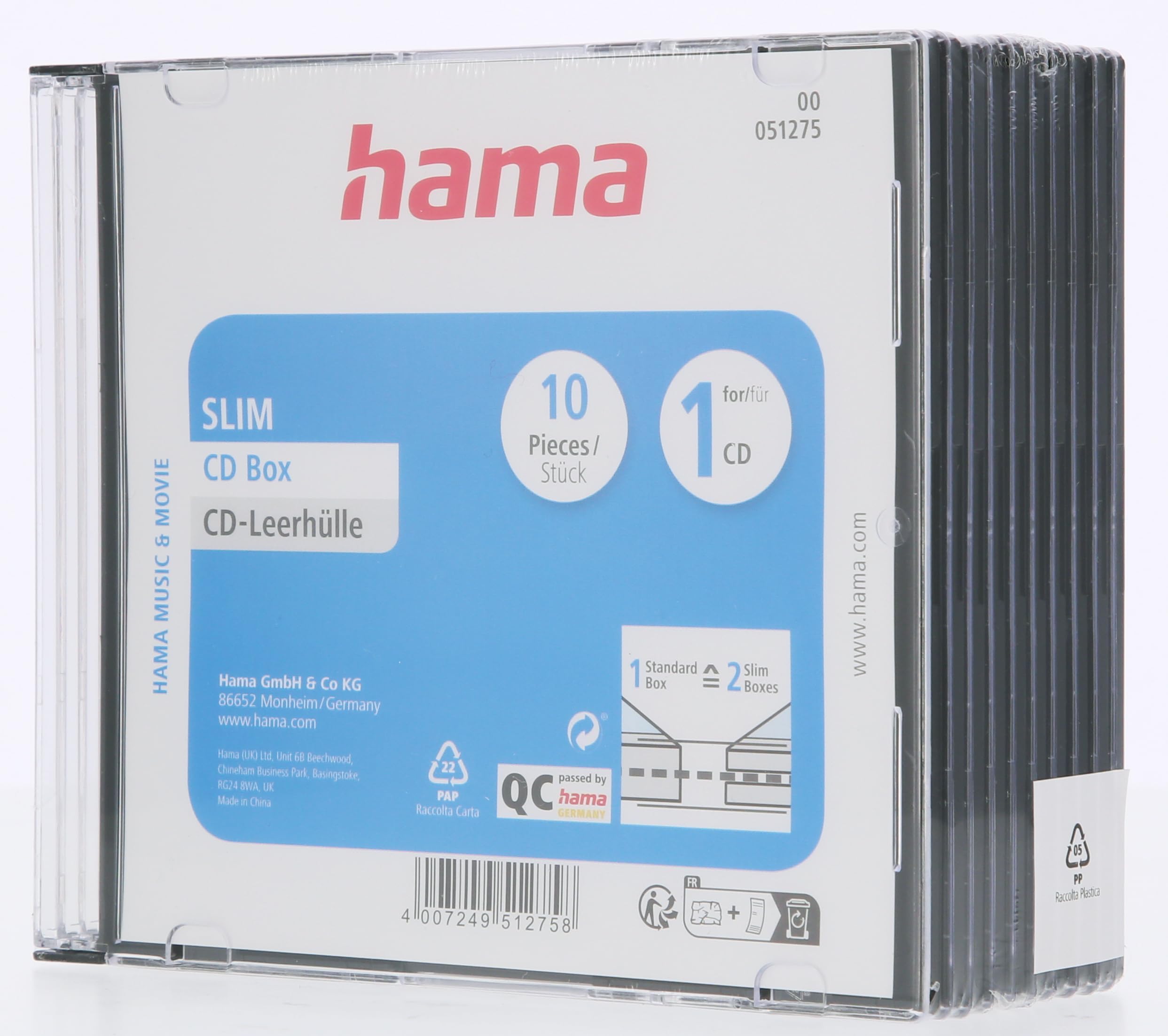 Hama CD/DVD Cases | 5 Pieces Per Pack | Booklet Holder Inside | Clear ...