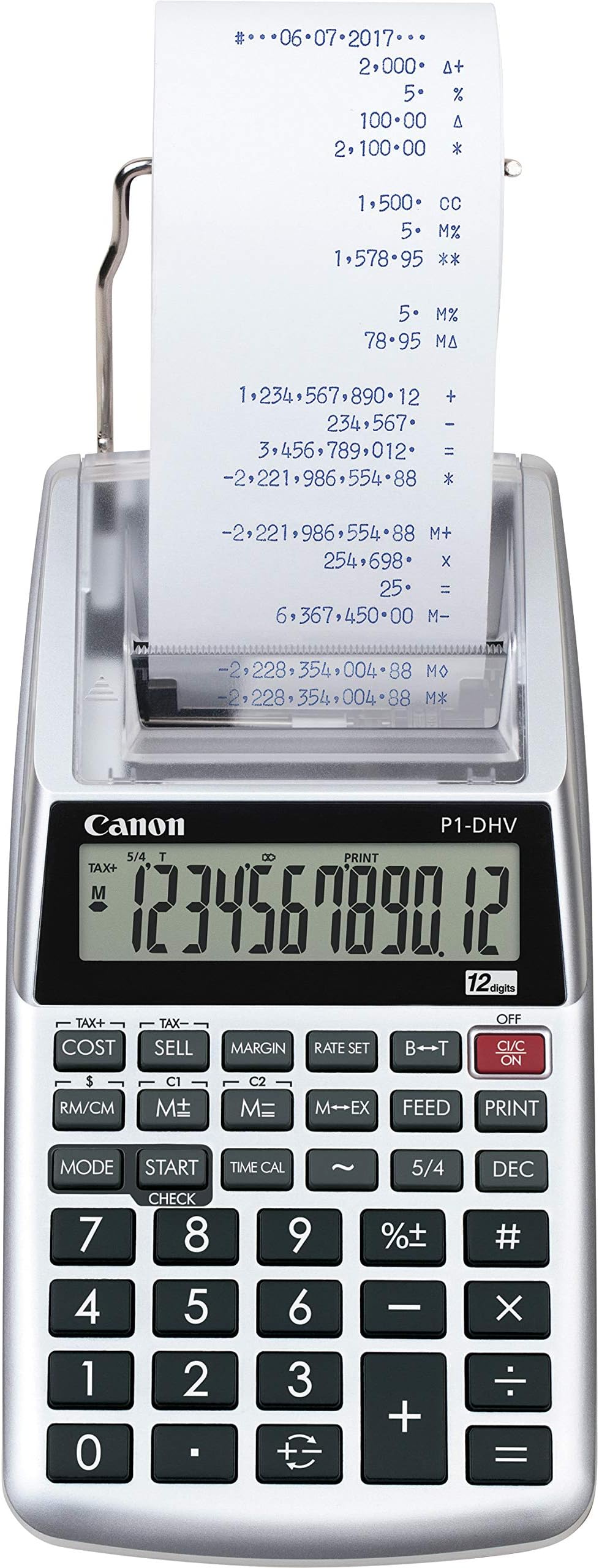 Amazon.com : Canon P1-DHV-3 Printing Desktop Calculator, Sliver ...