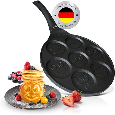 Bobikuke Pancake Pfanne Induktion, Antihaft Pancake Maker 7 Löcher mit ...
