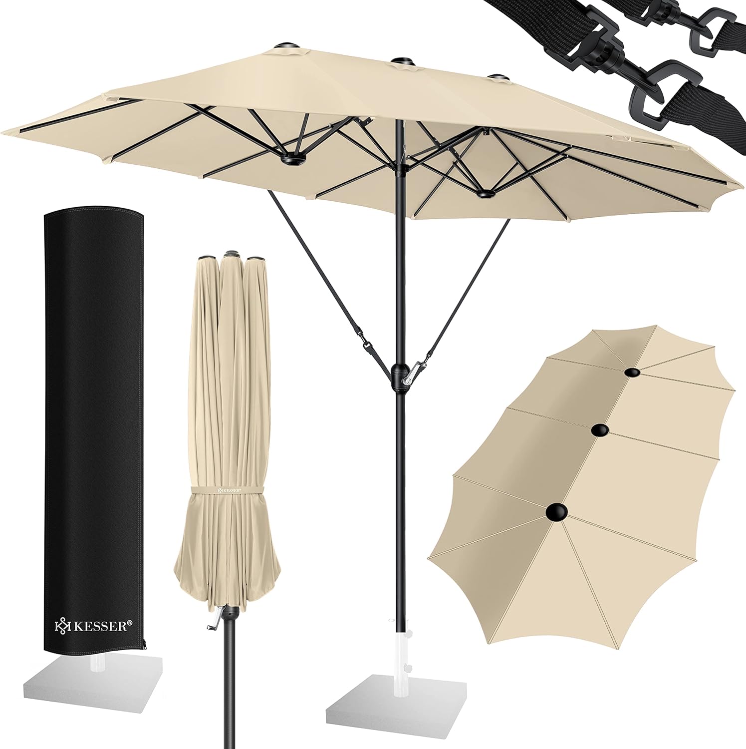 KESSER® Parasol | Parasol Double avec Housse | Parasol de Jardin ...