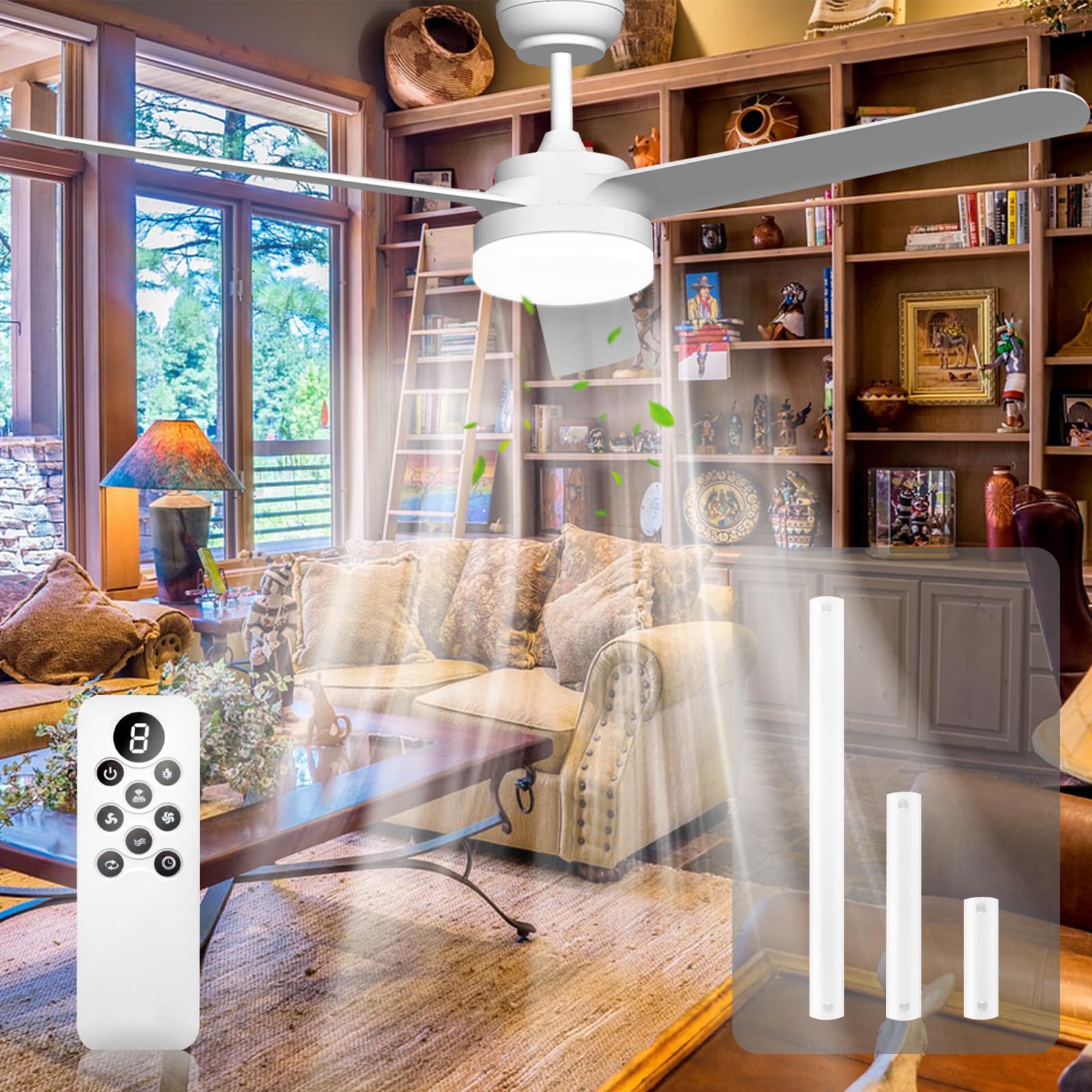 Amazon.com: TODEHI Ceiling Fan with Lights, 60" Indoor/Outdoor Ceiling ...