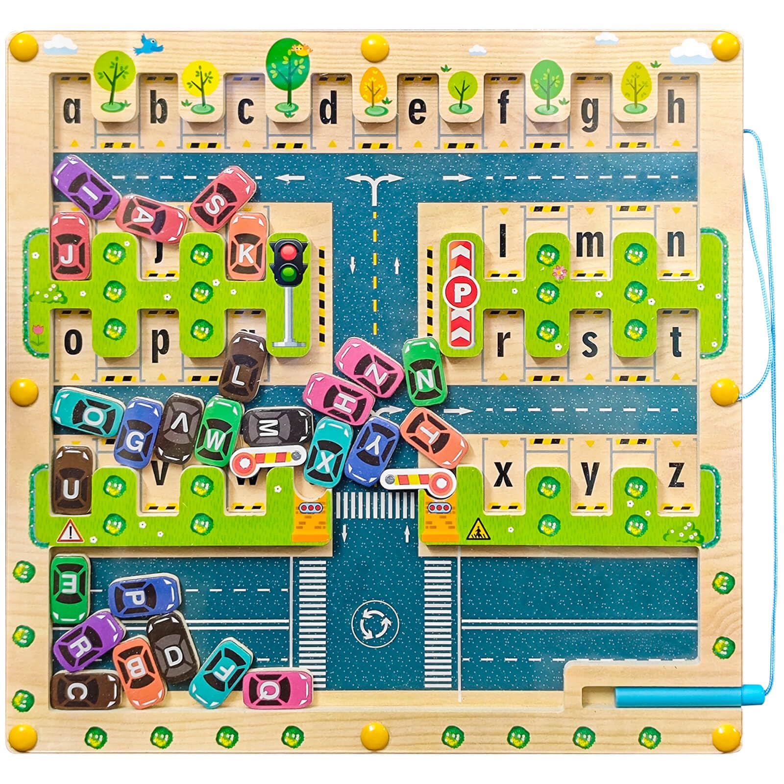 Amazon.com: YAHAZORR Magnetic Alphabet Maze Board, Montessori ABC ...