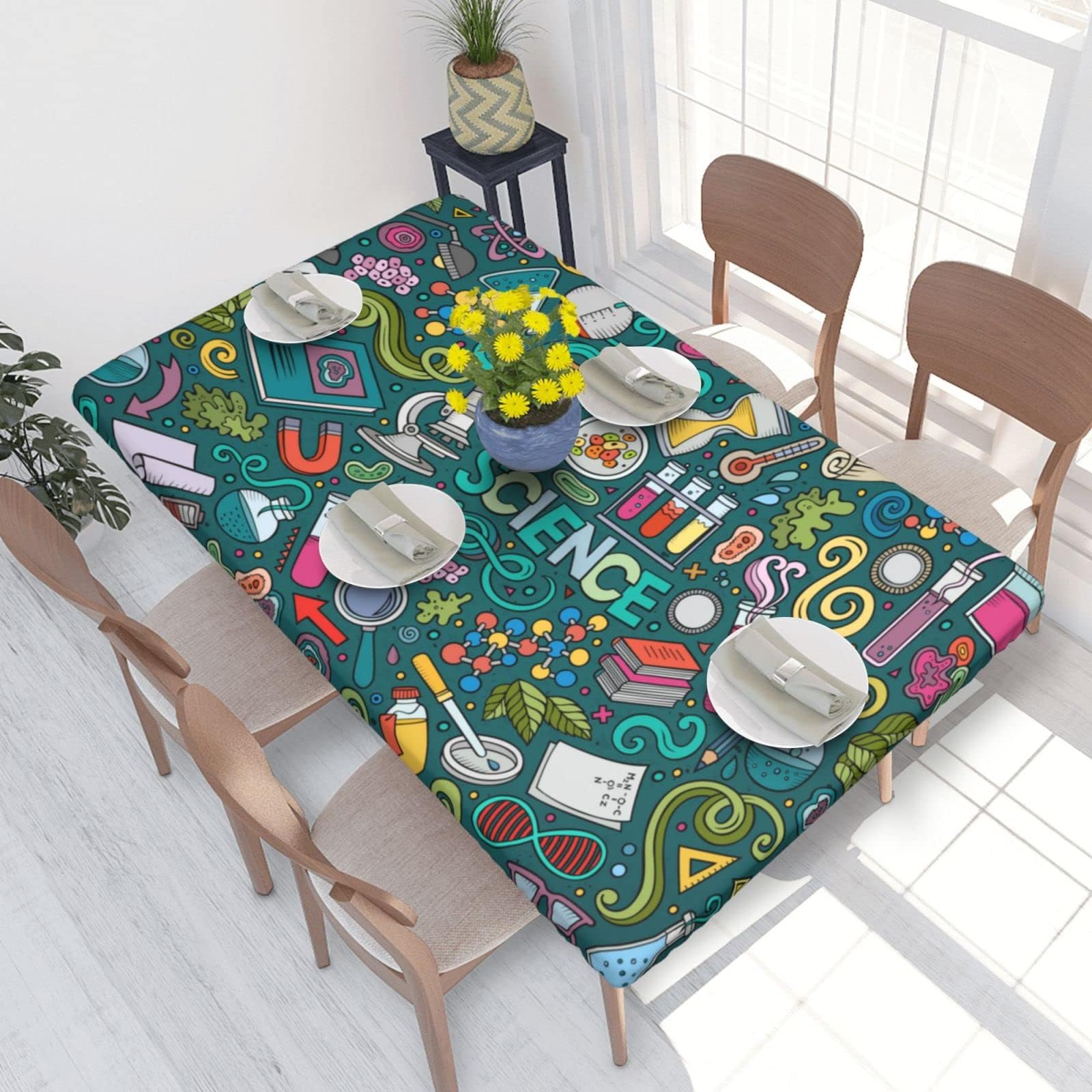 Amazon.com: Hafangry Back to School Tablecloth Pencil Kids Students ...