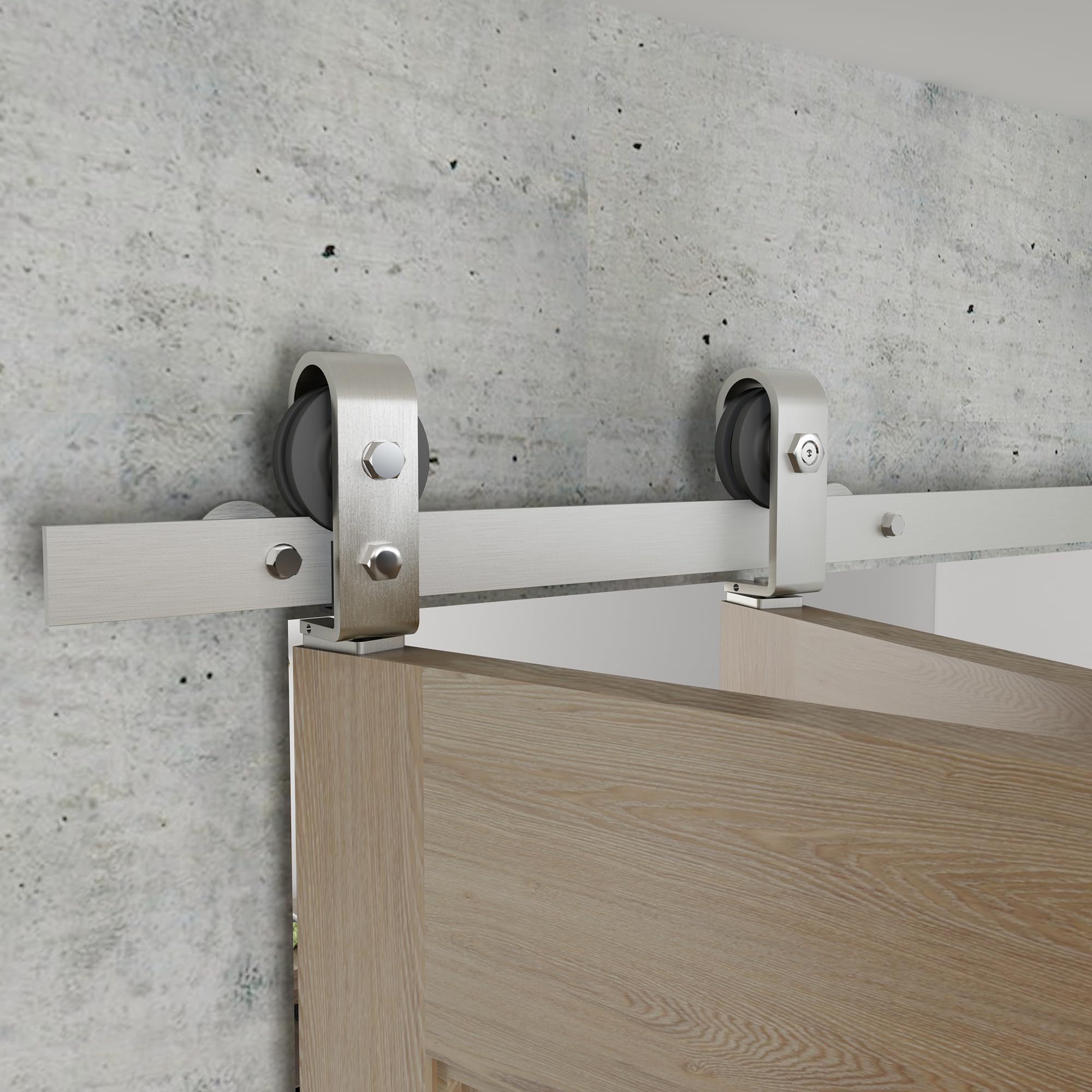 40'' Bi-Fold Sliding Barn Door Hardware Track Kit for Two 18'' Doors ...