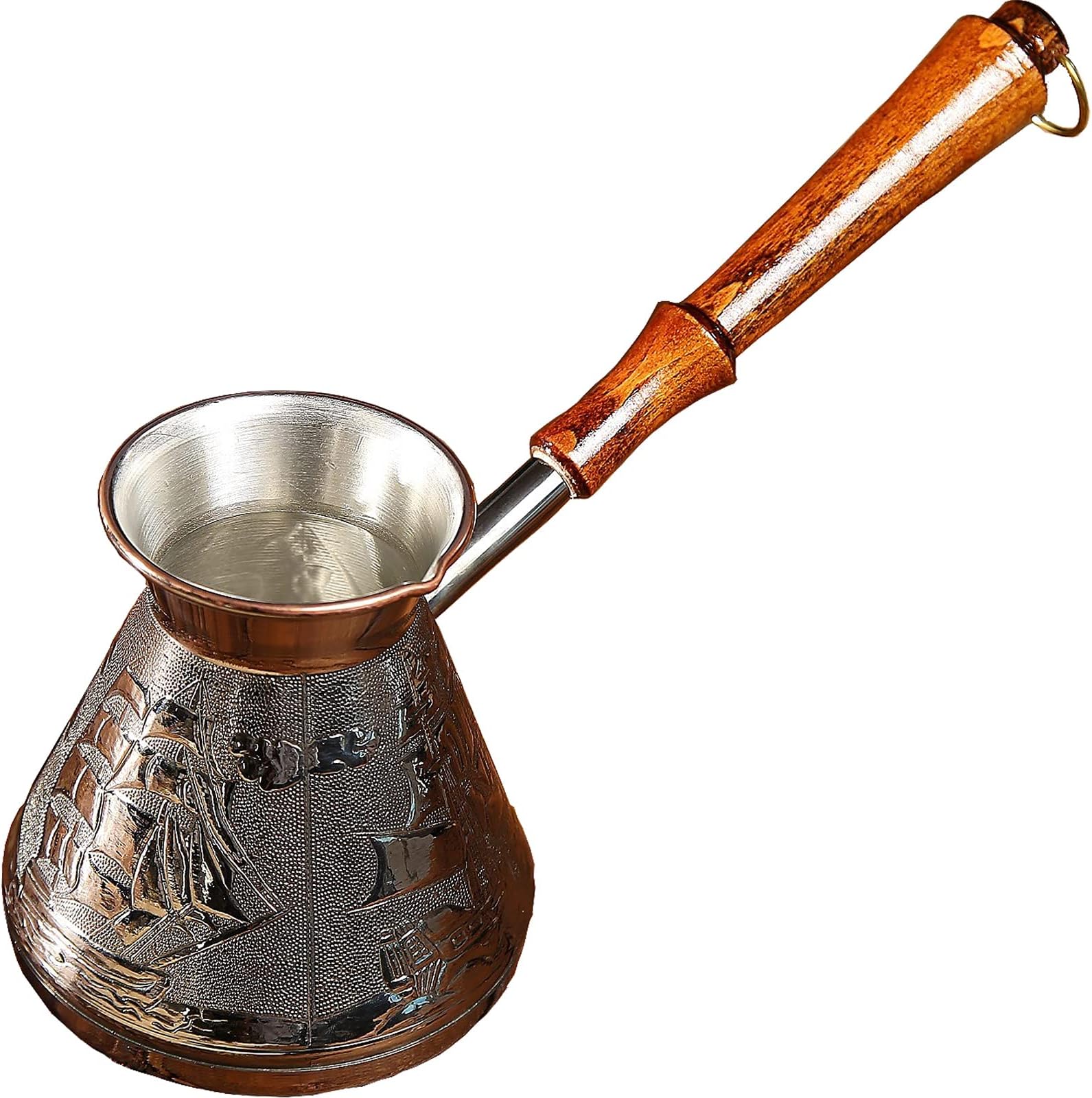 Amazon.com | 25 Oz Copper Turkish Greek Arabic Engraved Coffee Pot ...