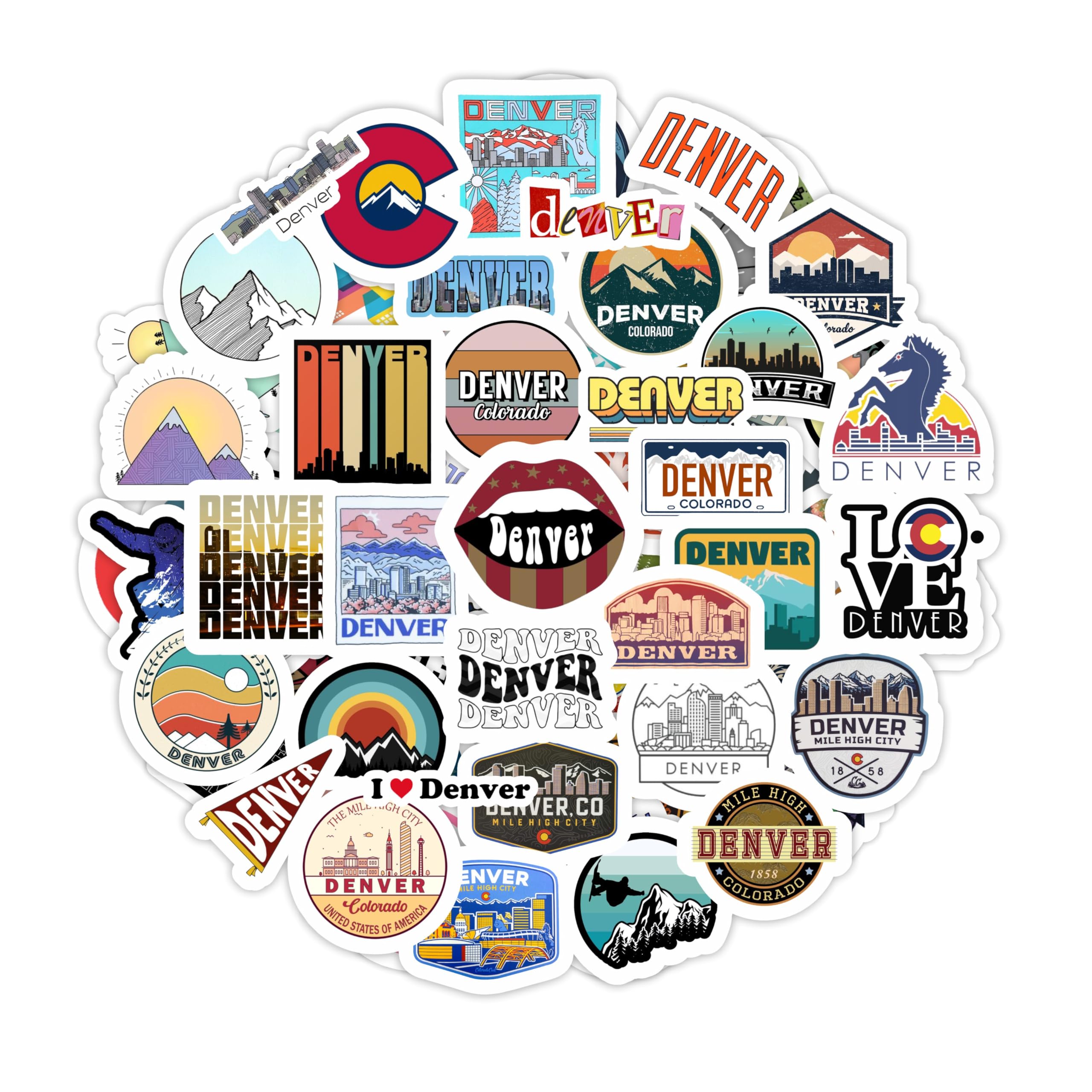 Amazon.com: Denver Stickers for Water Bottle and Laptop - Colorado ...