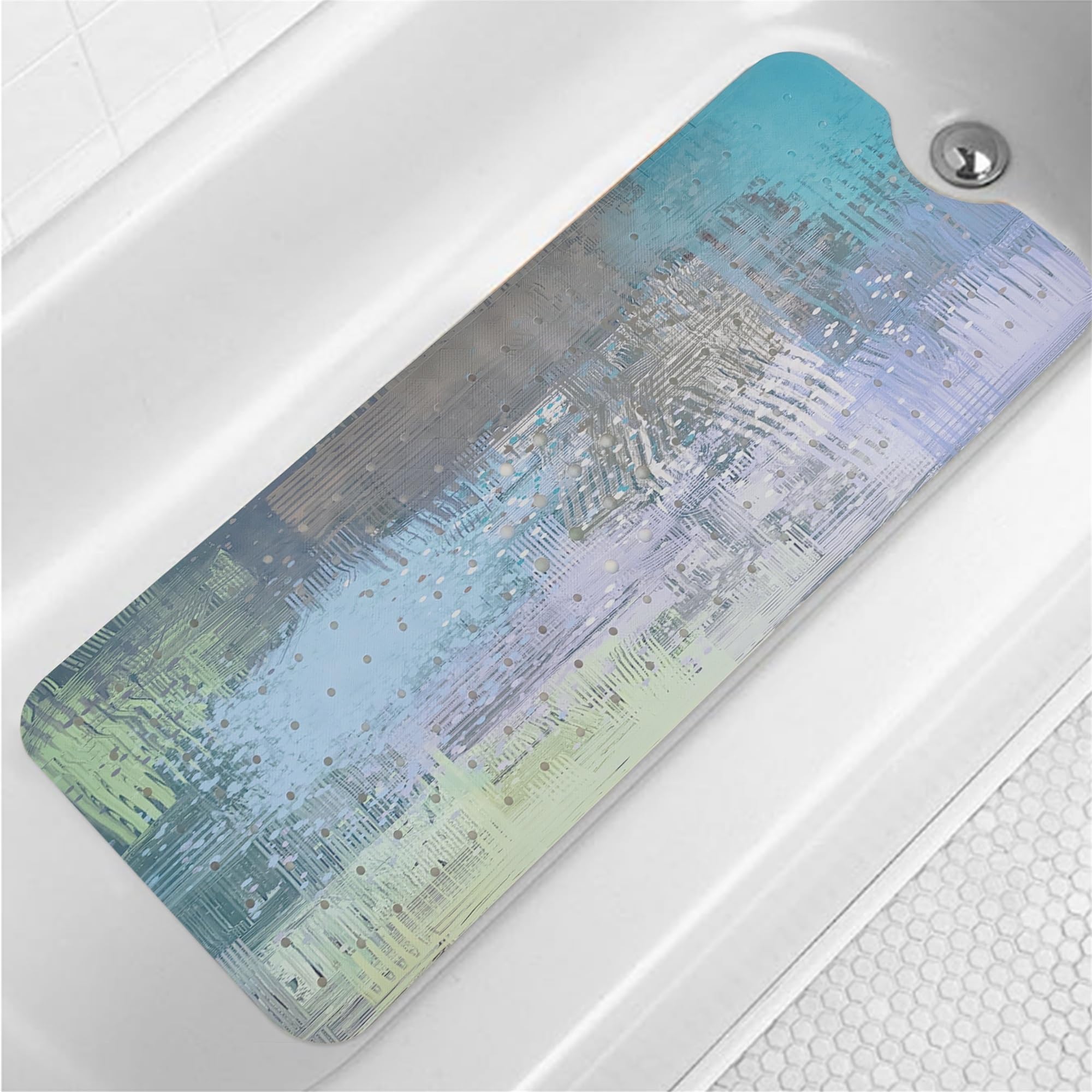 Amazon.com: LNOND Turquoise Bathtub Mat Non Slip, 40 X 16 Inch Tub Mat ...