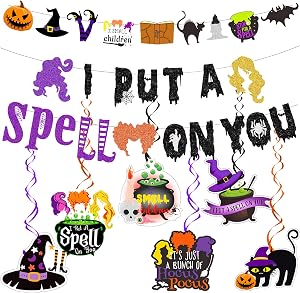 Amazon.com: I Put A Spell On You Banner With Hanging Swirls Hocus Pocus ...