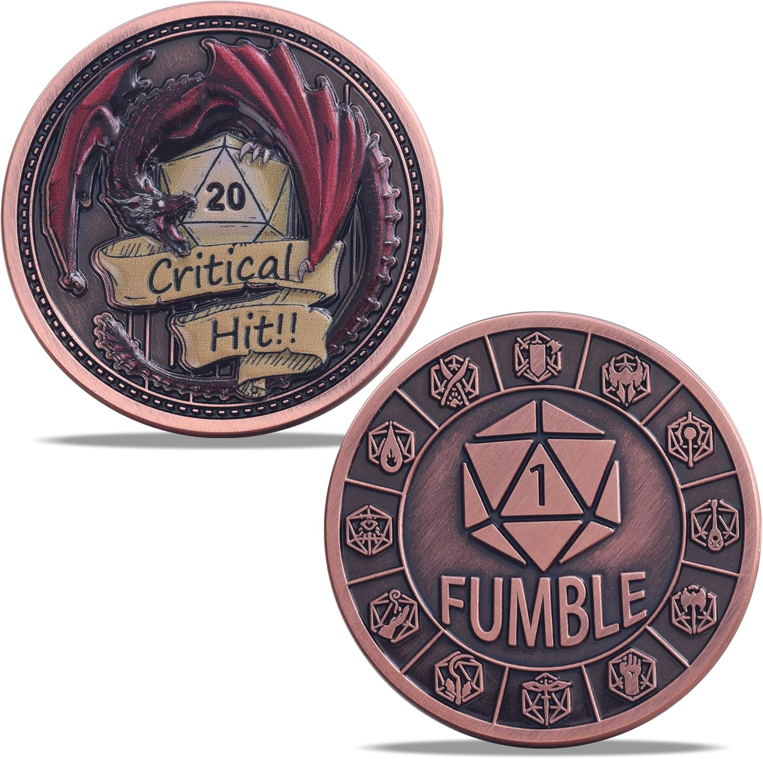 Amazon.com: DND Dragon D2 Coin, Metal Decision Dice Coin, Fantasy RPG ...