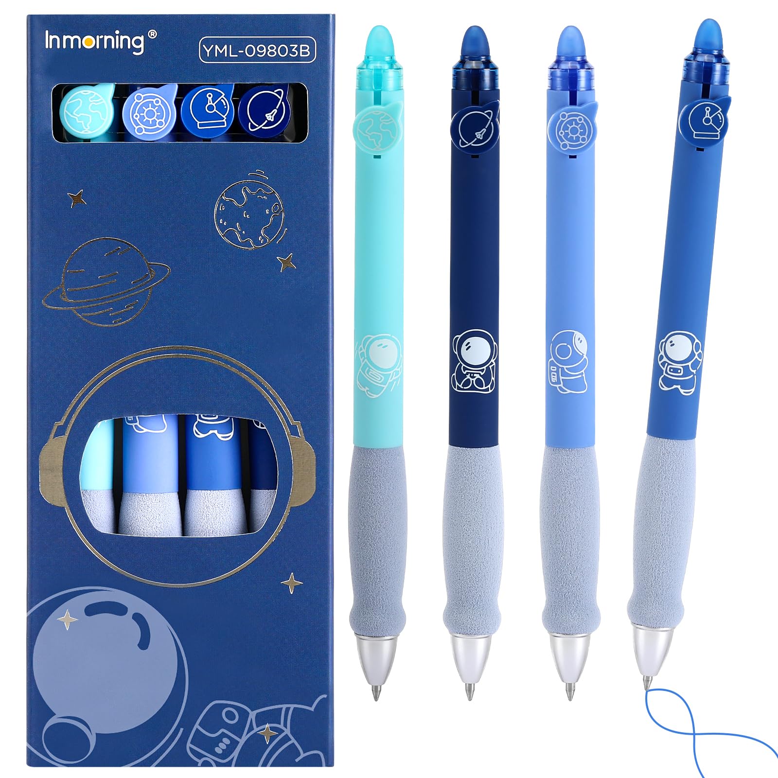 Collazoey Lot de 4 Stylos Effaçable, 0.5mm Stylo Bille Effacable ...