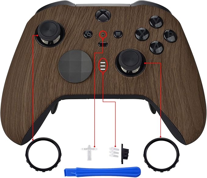 Amazon.com: eXtremeRate Wood Grain Patterned Faceplate Cover, Soft ...