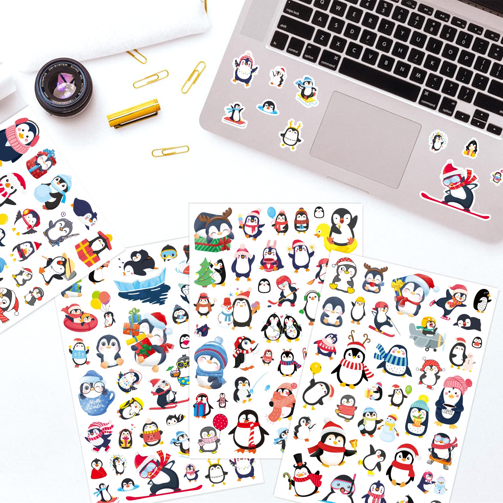 Snapklik.com : Cute Penguin Stickers 720 Counts Waterproof Cartoon ...