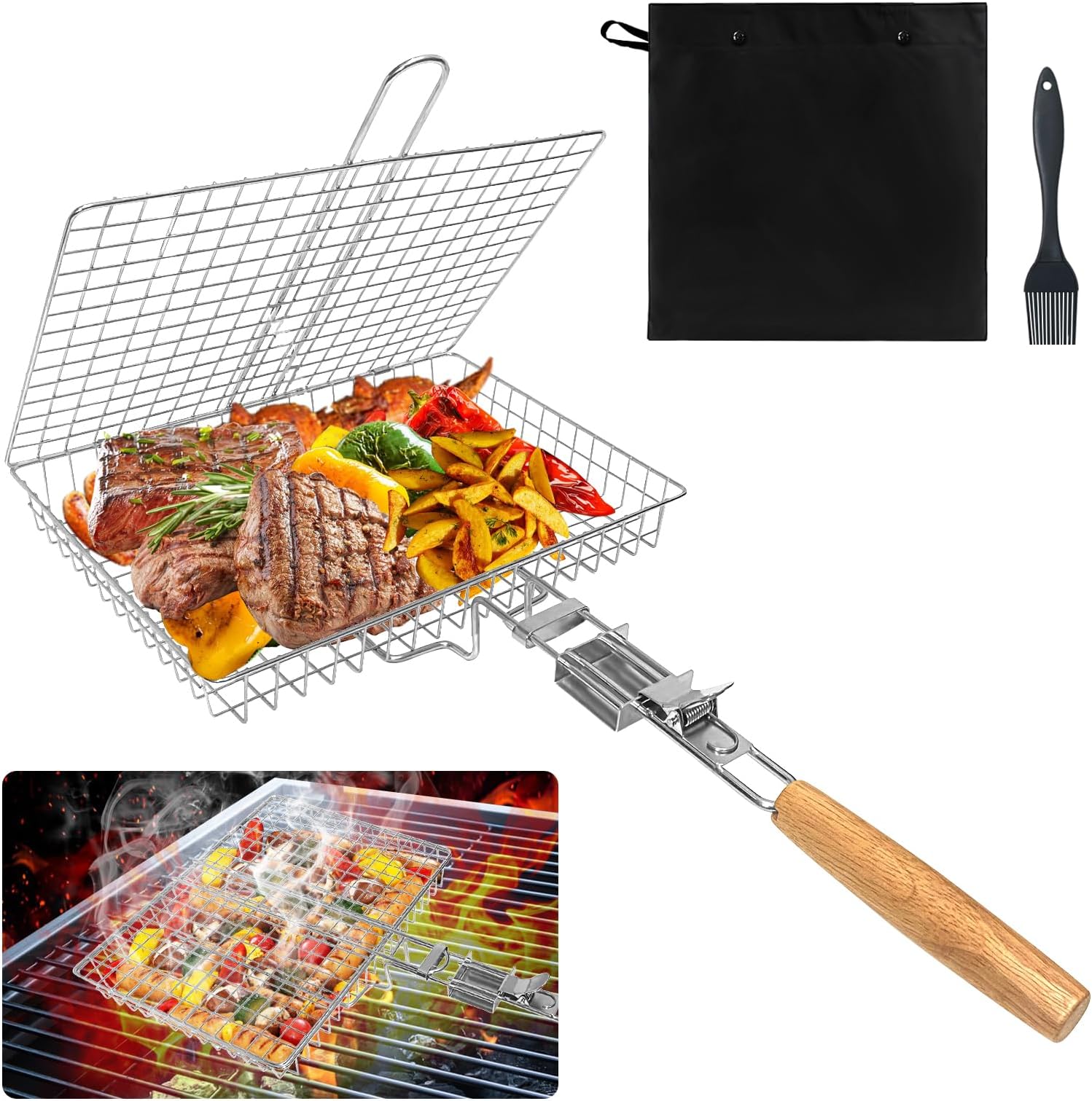 Amazon.com: Rome's Original Basket Broiler (9" x 12"/Chrome ...