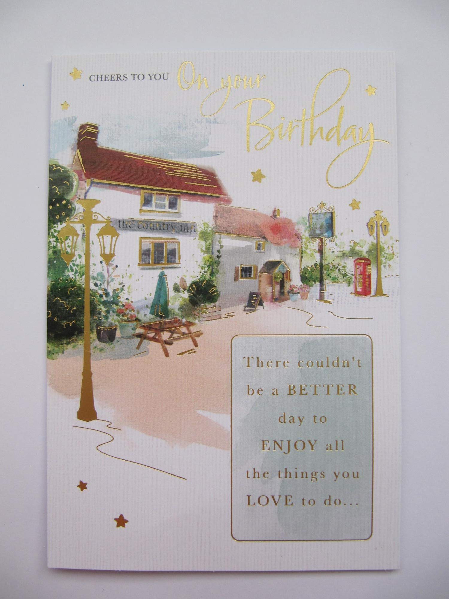 Country Scene Birthday Cards Vintage Birthday Greetings Post Card, A