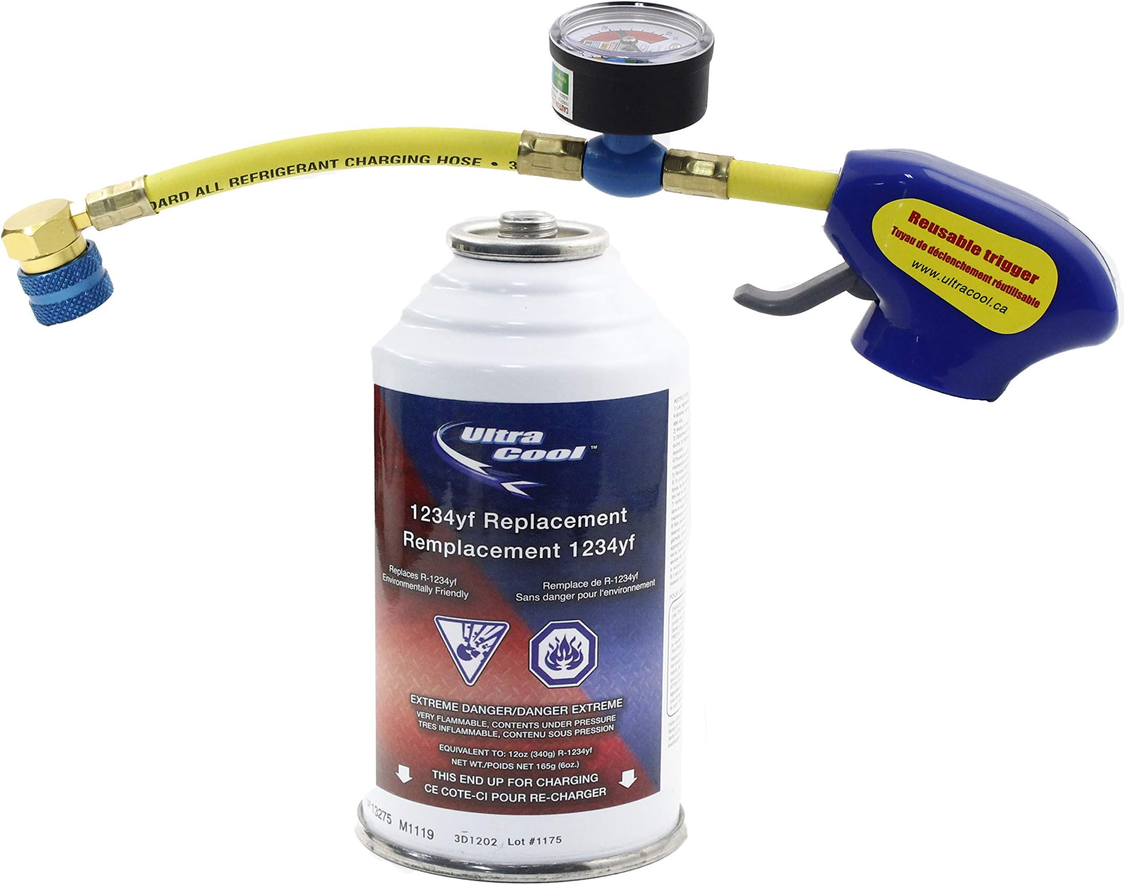 1234yf Replacement Refrigerant Kit 8oz w/Trigger Hose : Amazon.ca ...