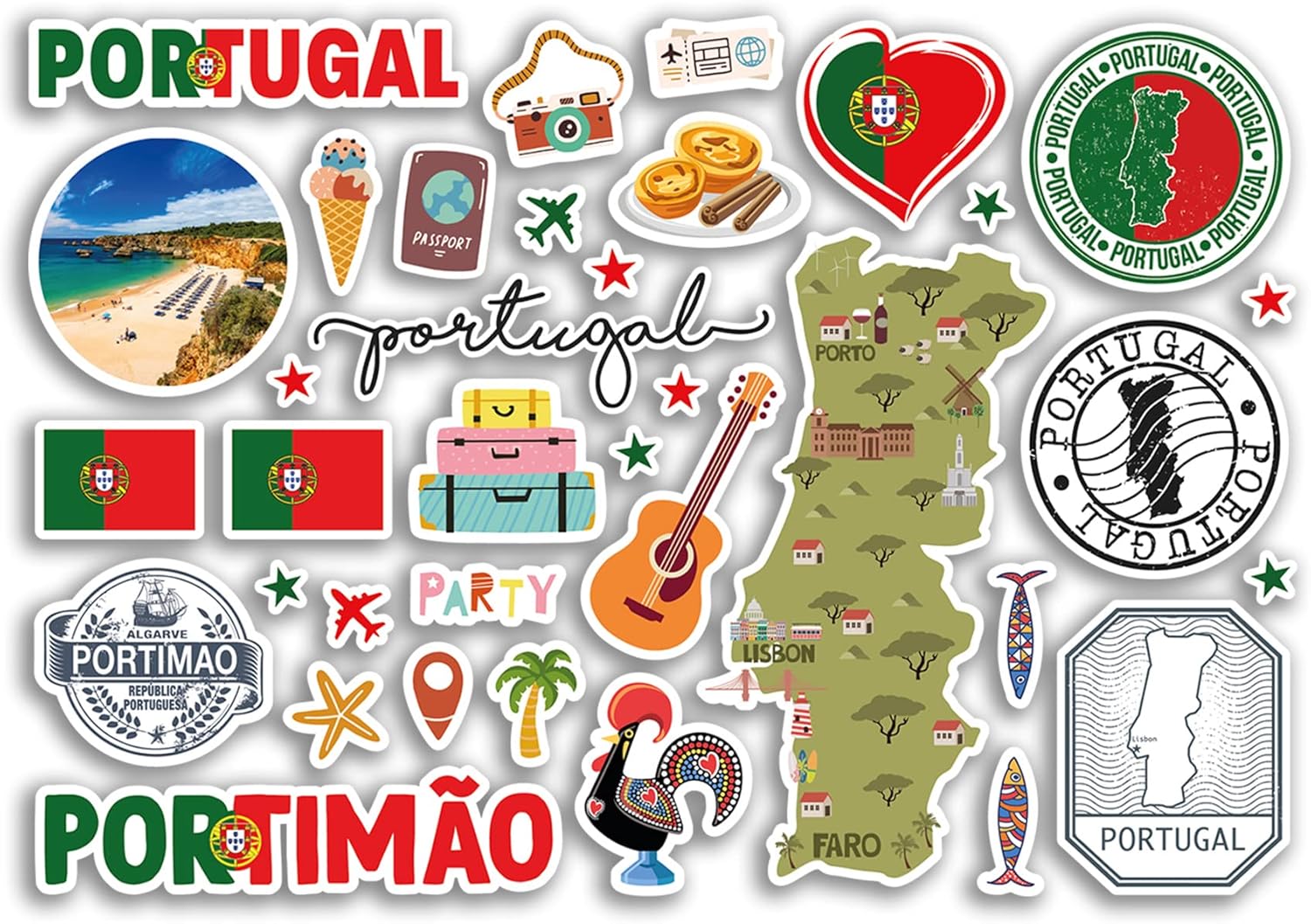 A5 Sticker Sheet Portimao Landmarks Vinyl Stickers - Portugal ...