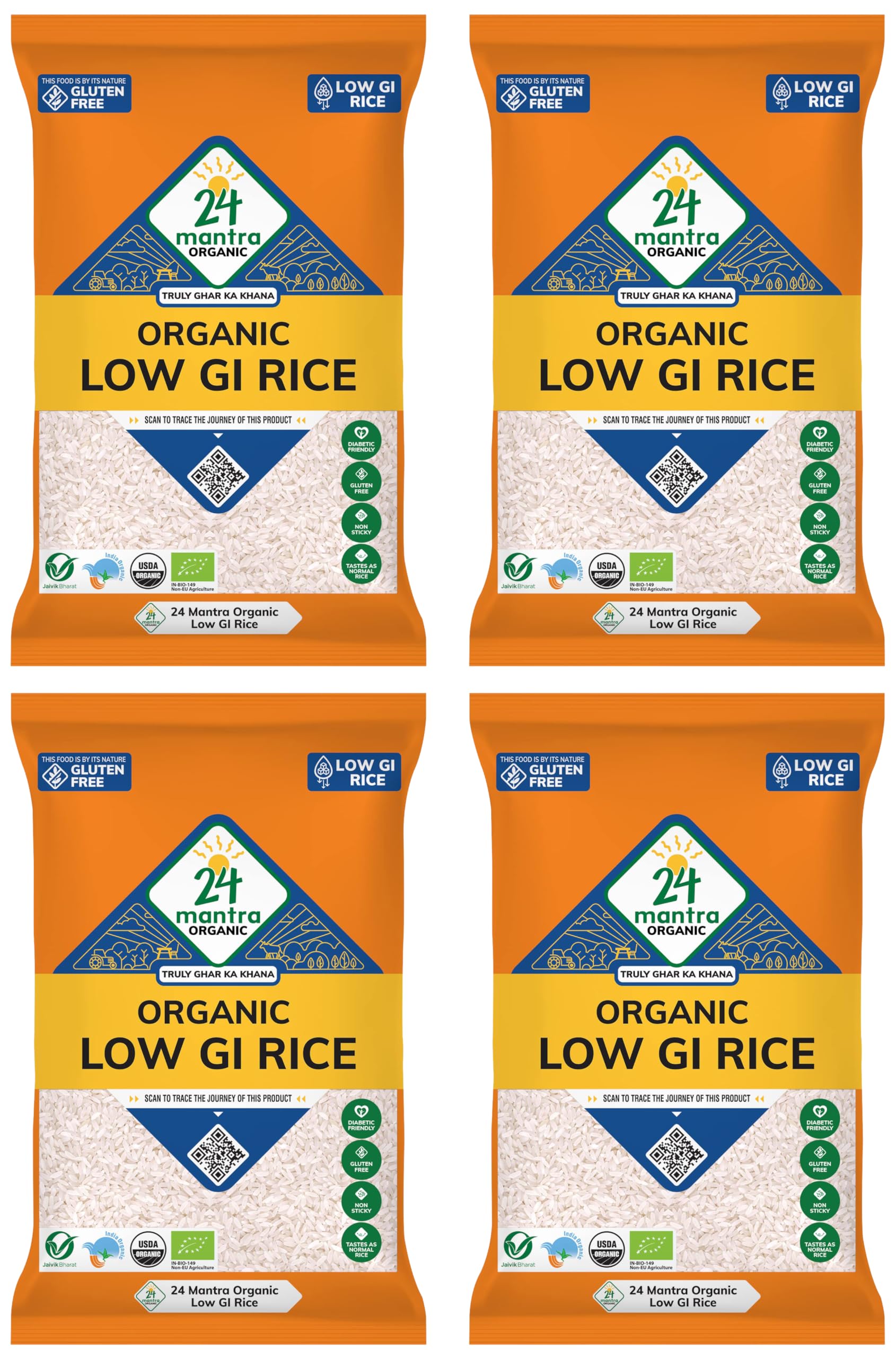 24 Mantra Organic Low Gi Rice 2Kg(Pack Of 4) : Amazon.in: Grocery ...