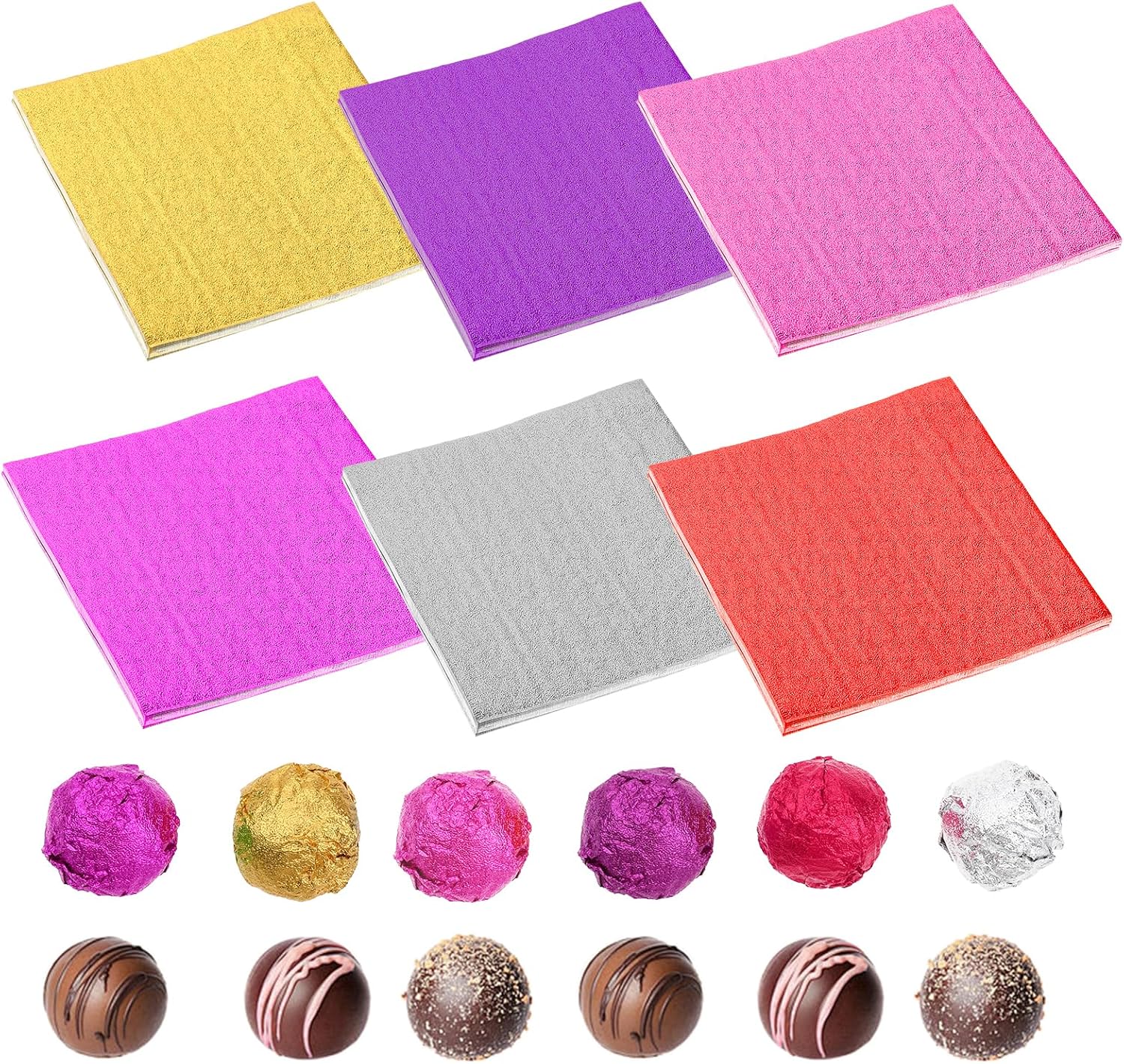 Amazon.com: Giantree Jeffdad 600 Pcs Foil Candy Wrappers, 4 Inch Foil ...