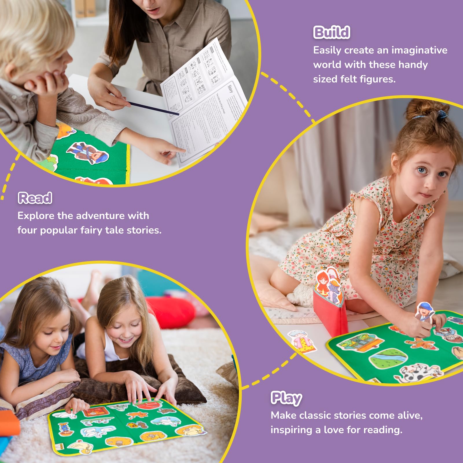 Snapklik.com : 4 Pack Felt Board Story Set, The Mitten, The Little Red ...
