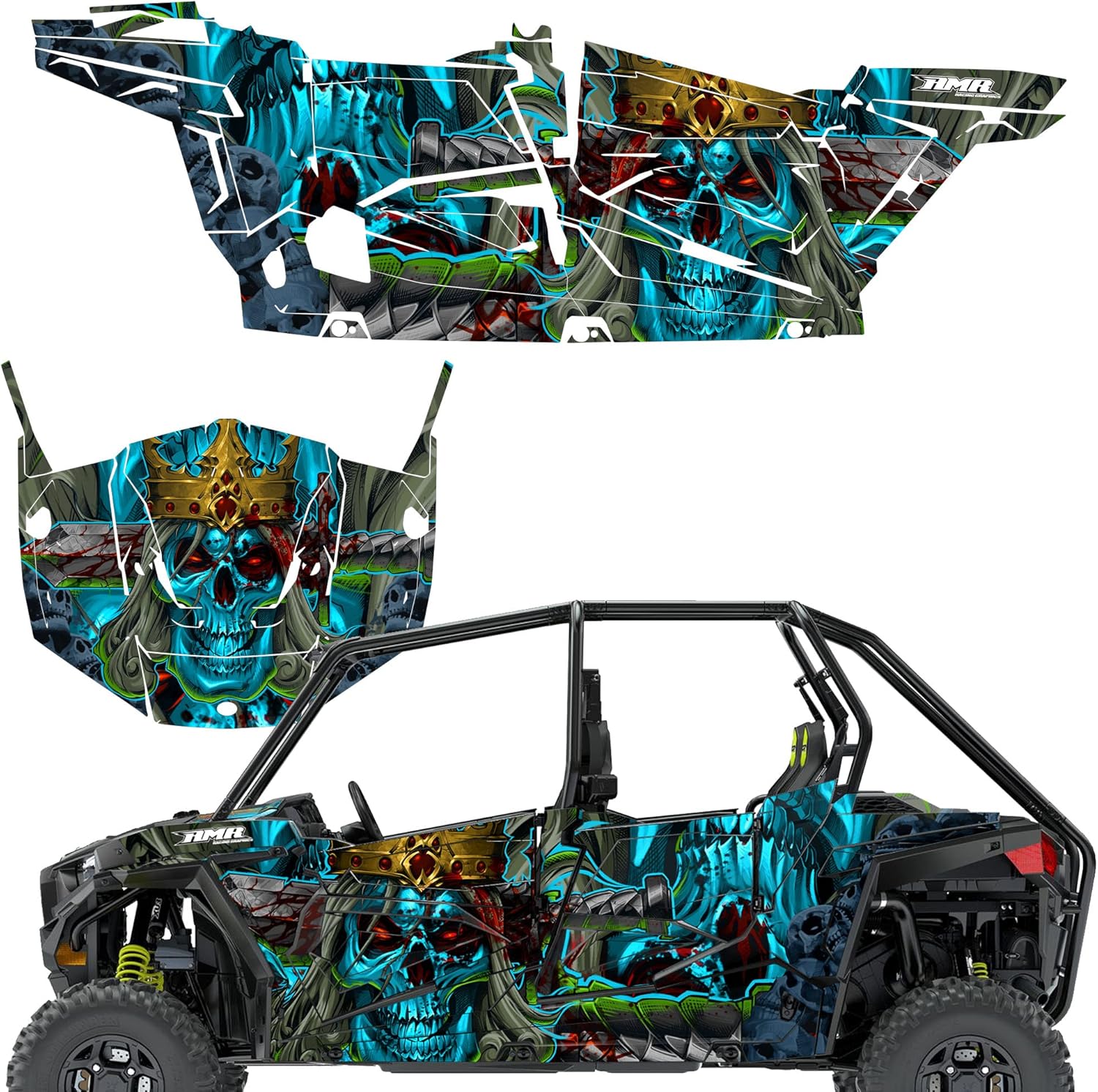 Amazon.com: AMR Racing UTV SXS Graphics kit Sticker Decal Compatible ...