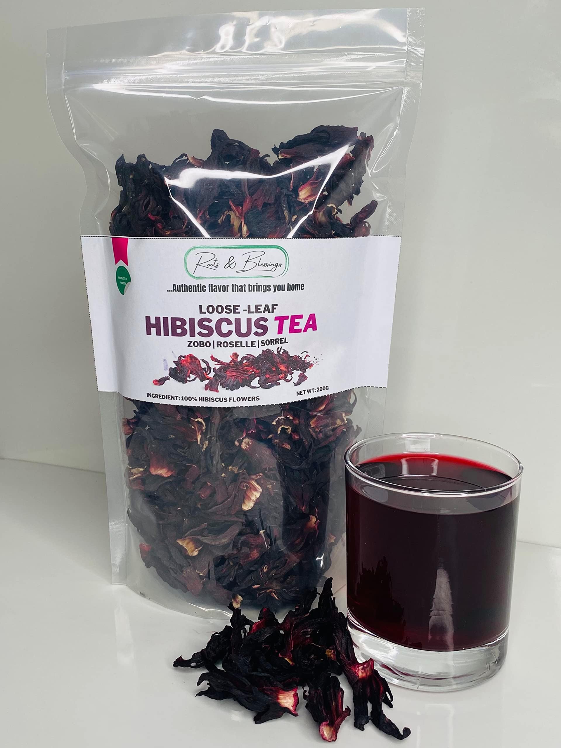 Amazon.com : Clean Loose leaf hibiscus tea| Zobo leaves| Roselle follower| Dried Sorrel flower ...