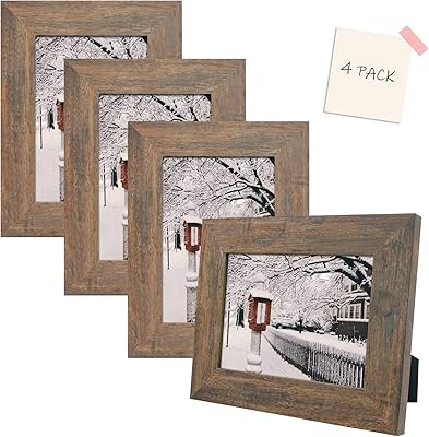 Amazon.com - PETAFLOP 5x7 Picture Frame Set of 7, Wooden Rustic Photo ...