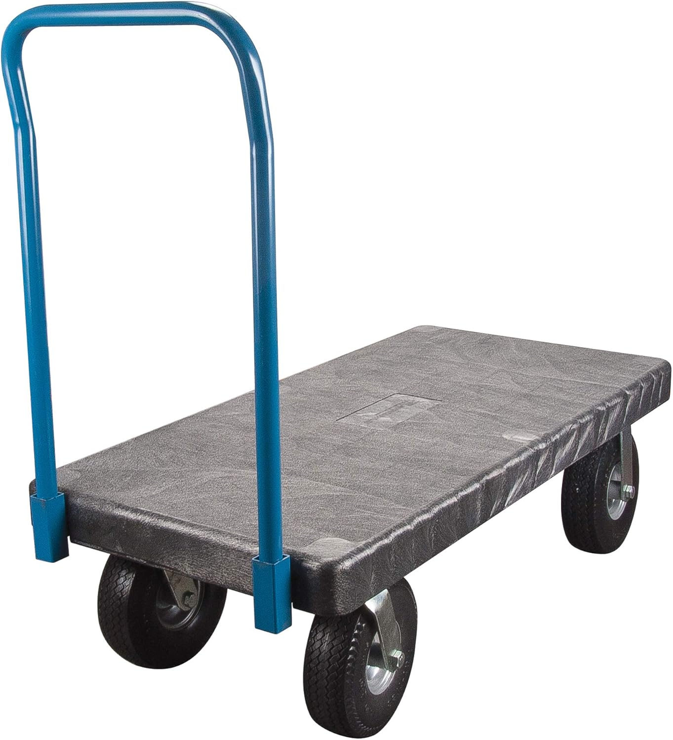 Plastic Platform Truck, 48" L x 24" W, 1000 lbs. Cap., Pneumatic Wheels ...