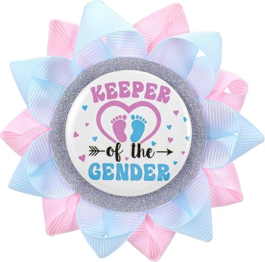 Amazon.com: Keeper of The Gender Pin, Gender Reveal Button Pins Boy or ...