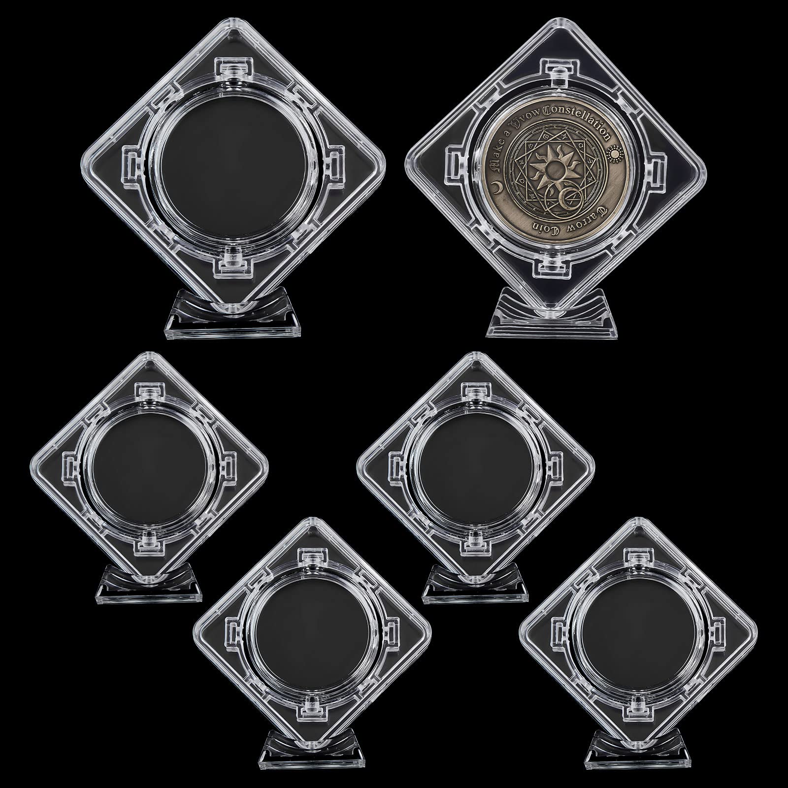Amazon.com : WEBEEDY 6 Pcs Rotatable Floating Coin Display Cases ...