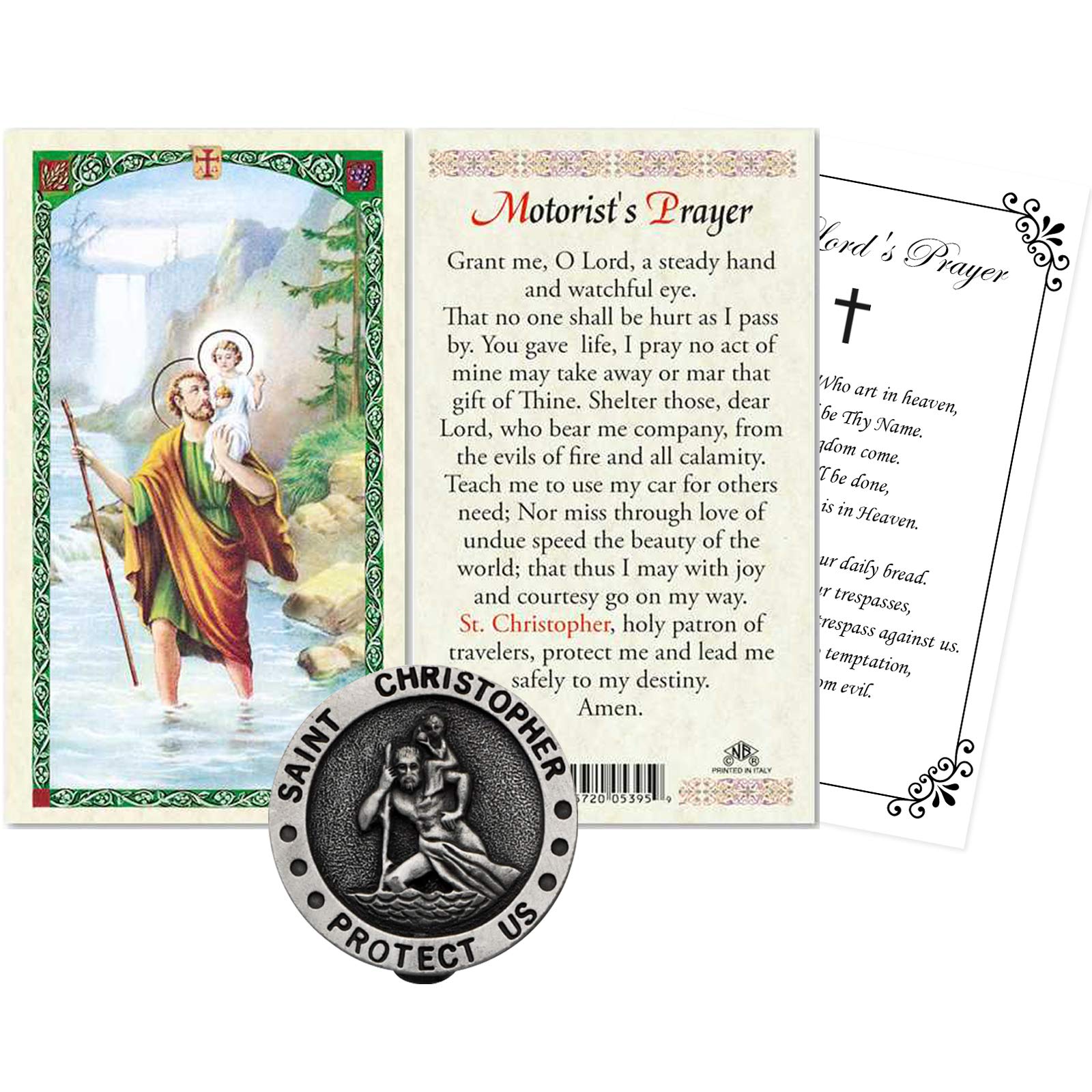 Buy St Christopher Visor Clip Medal for Car, Laminated Motorist's Saint ...