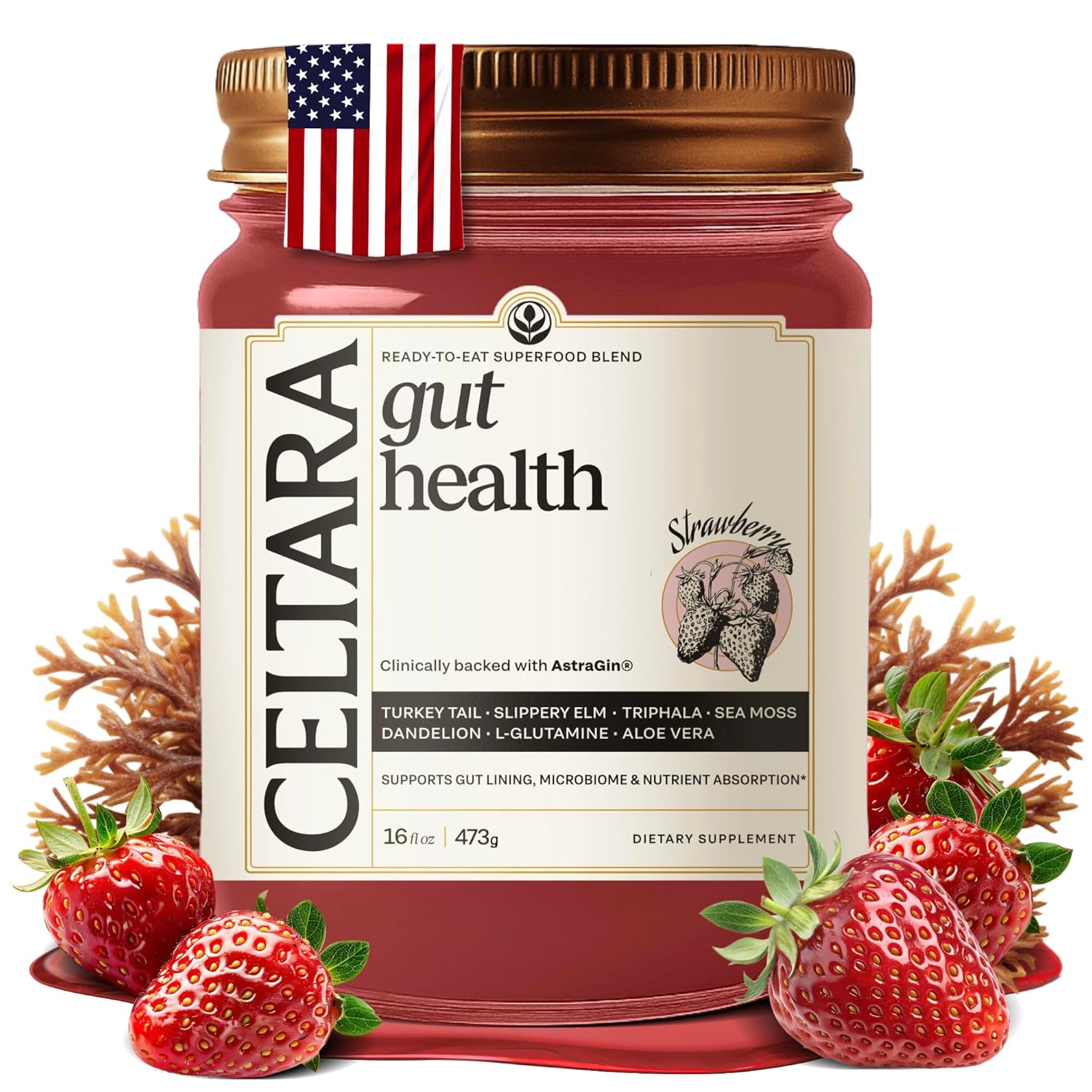 Amazon.com: Celtara Gut Health Strawberry Wellness Blend from ...