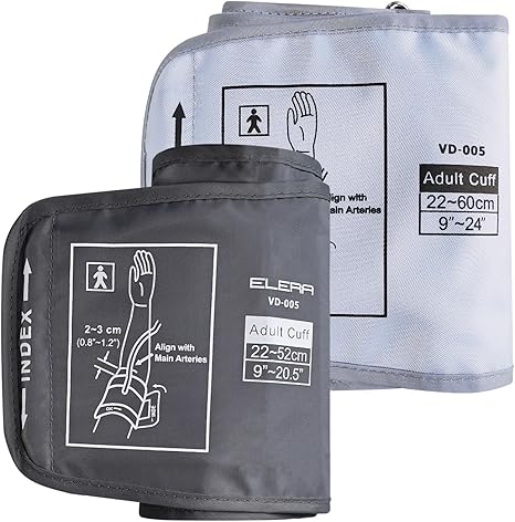 Amazon.com: ELERA XXL Blood Pressure Cuff 9”-24” (22-60CM) and XL Blood ...