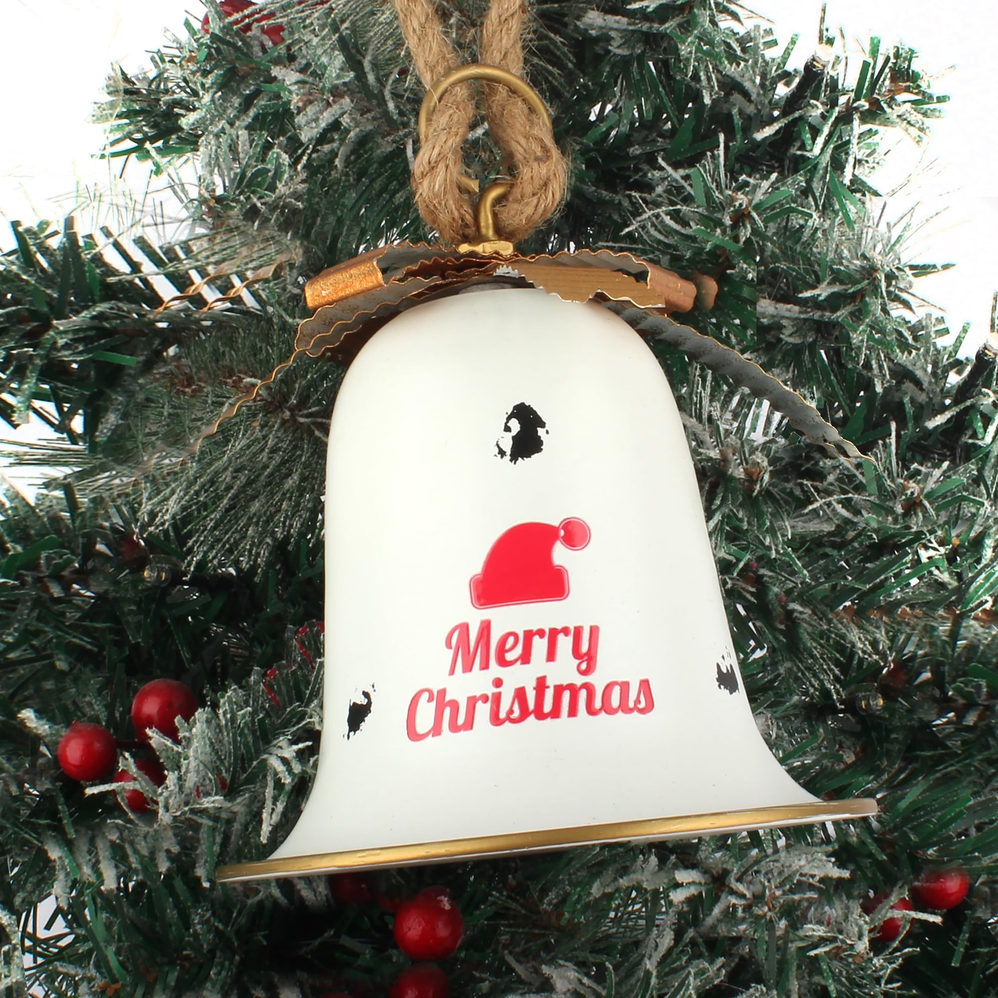 Amazon.com: SPIPHY Christmas Bells Metal Cow Bell with Hanging Rope ...