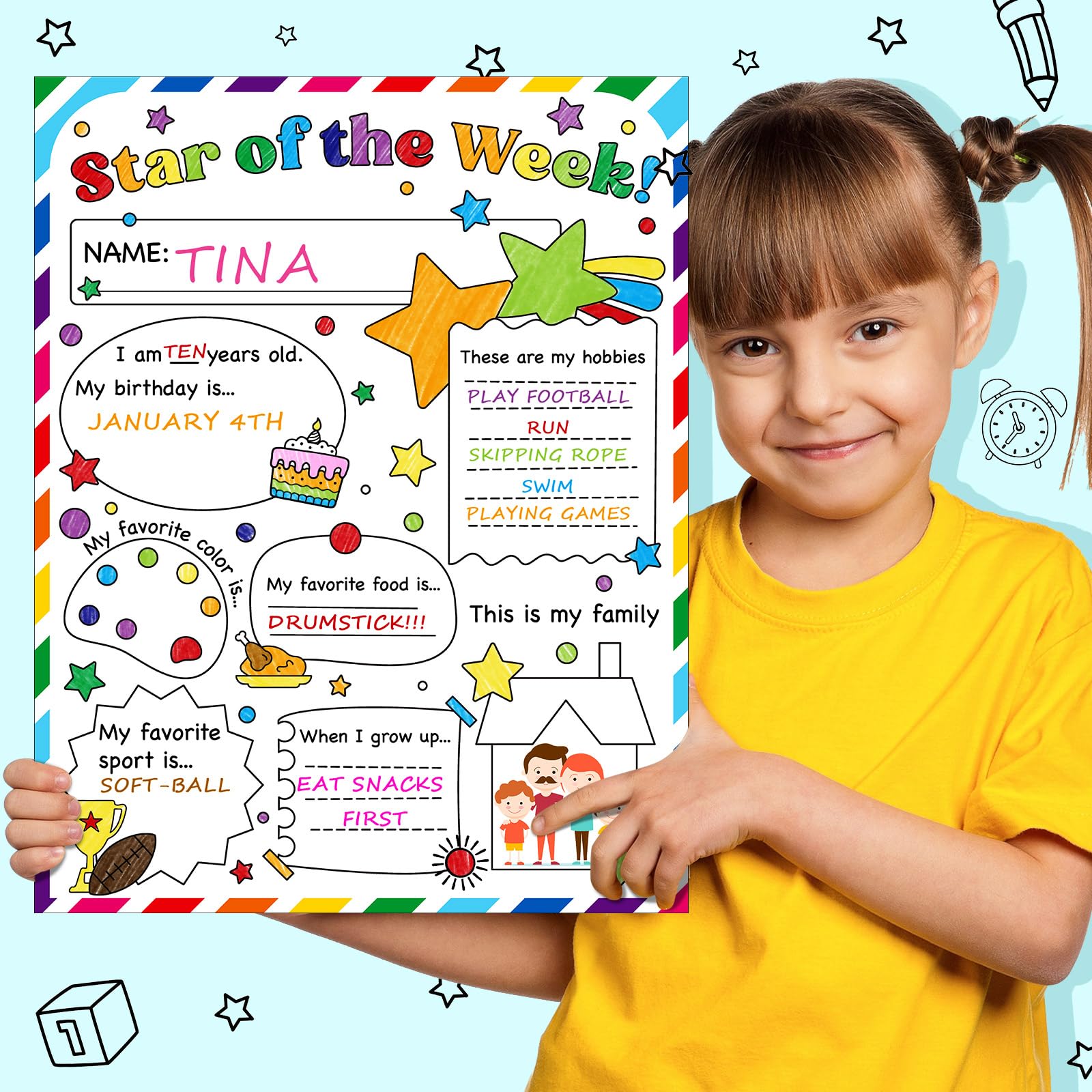 Snapklik.com : 40 Pcs Star Of The Week Student Posters 17" X 22" Star ...
