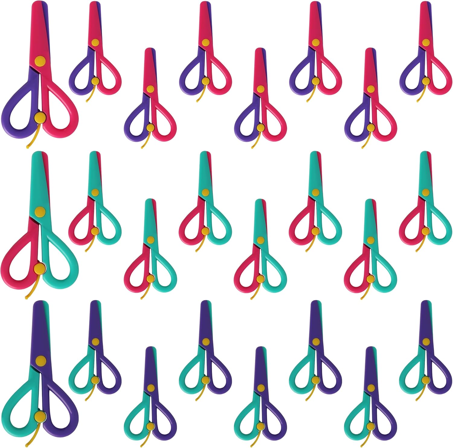 Belle Vous (24 Pack) Assorted Colour Safety Scissors - 12.5cm/5 Inch ...