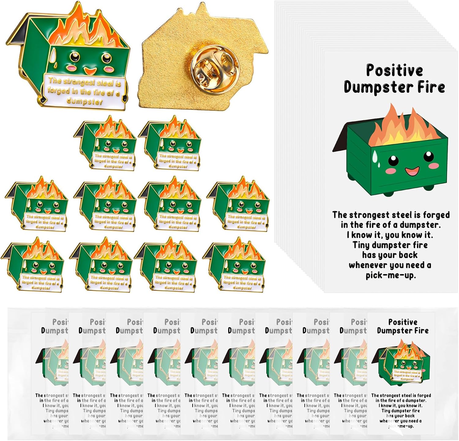 Amazon.com: Arrowbash 10 Sets Positive Pins Inspirational Cards ...