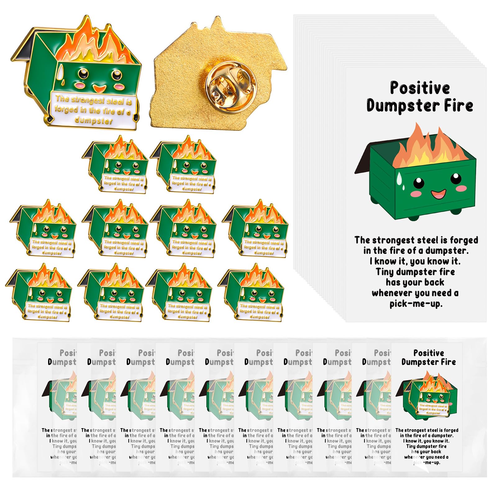 Amazon.com: Arrowbash 10 Sets Positive Pins Inspirational Cards ...